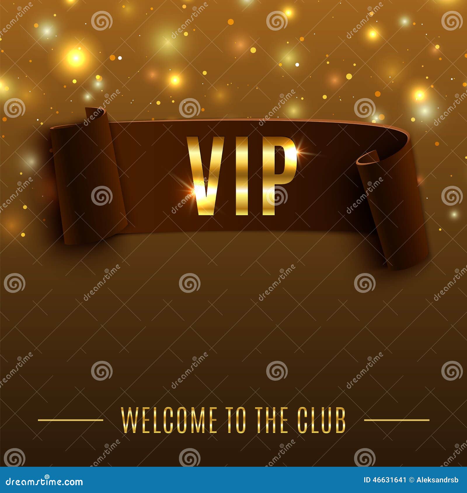 VIP Background with Realistic Brown Curved Ribbon Stock Vector ...