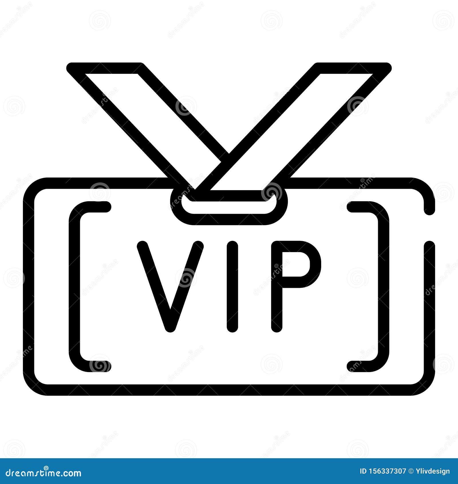 VIP Badge Icon, Outline Style Stock Vector - Illustration of isolated ...