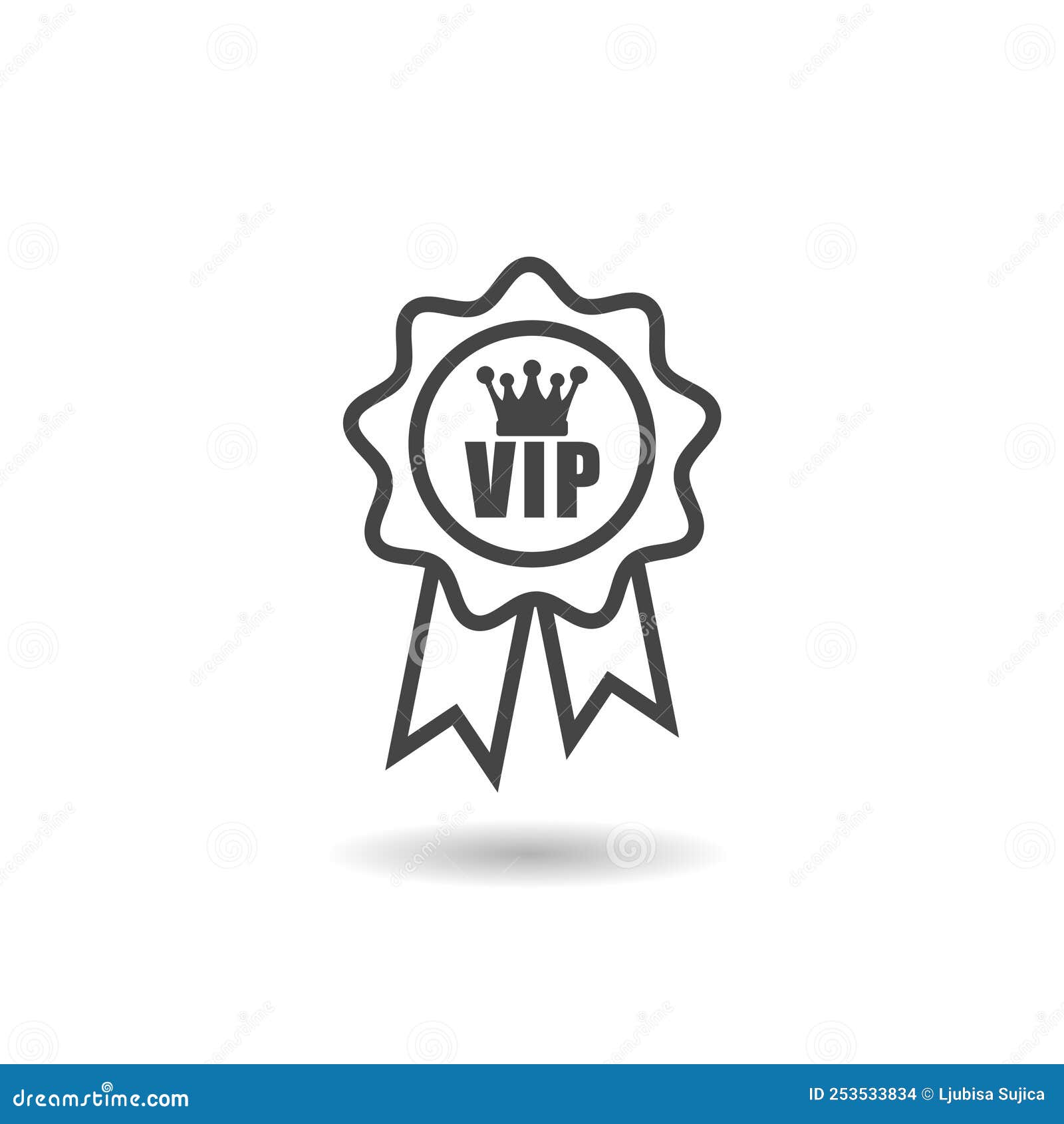 VIP badge icon with shadow stock vector. Illustration of carpet - 253533834