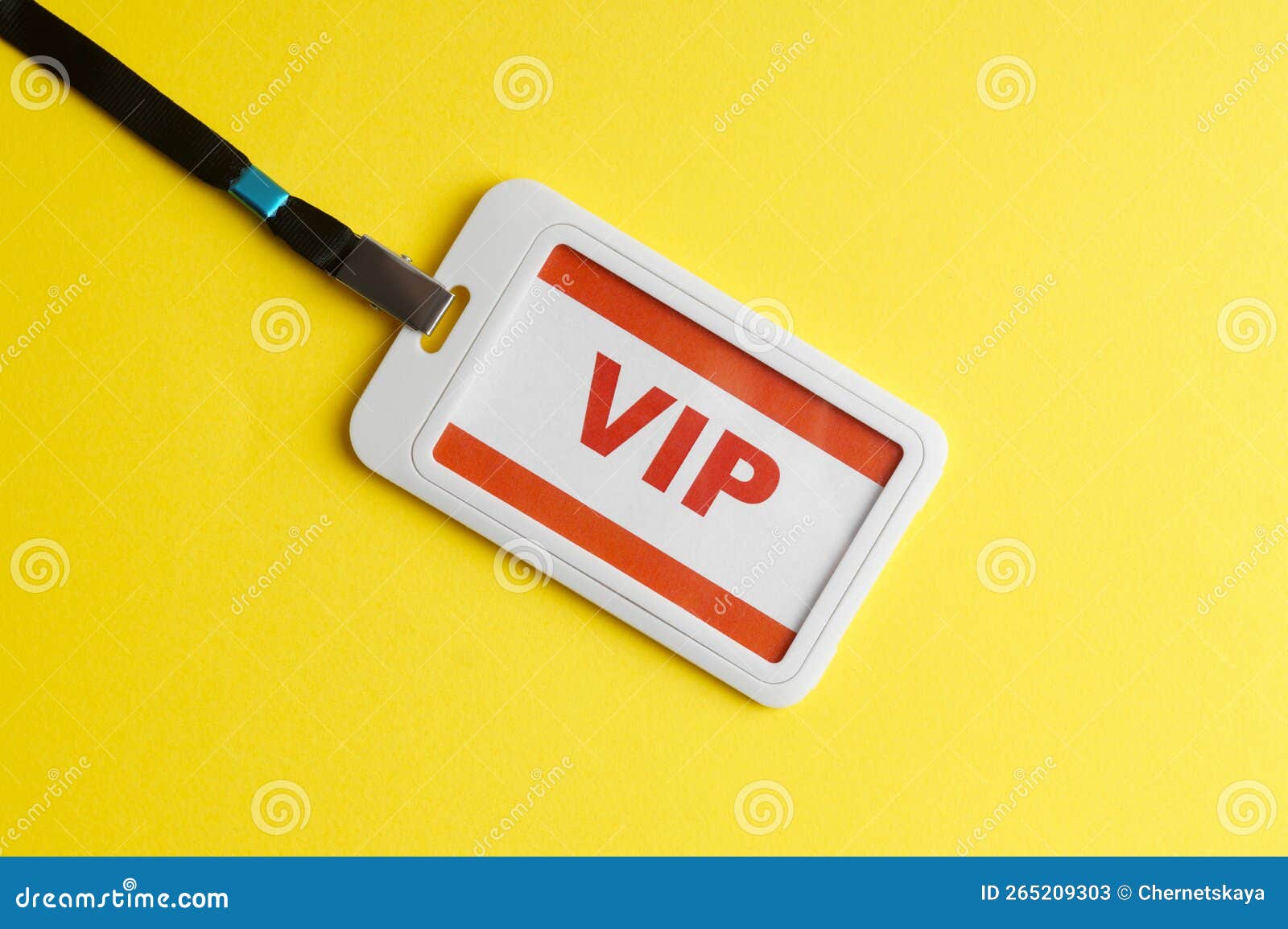 Vip Badge on Yellow Background, Top View Stock Image - Image of pass ...