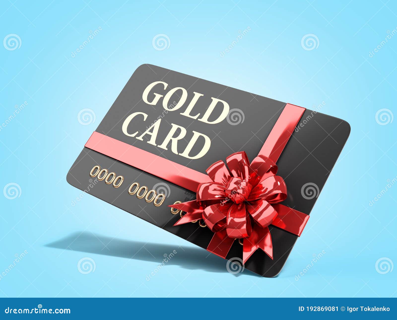 VIP Black Gift Card with Red Bow 3d Render on a Blue Gradient Stock ...