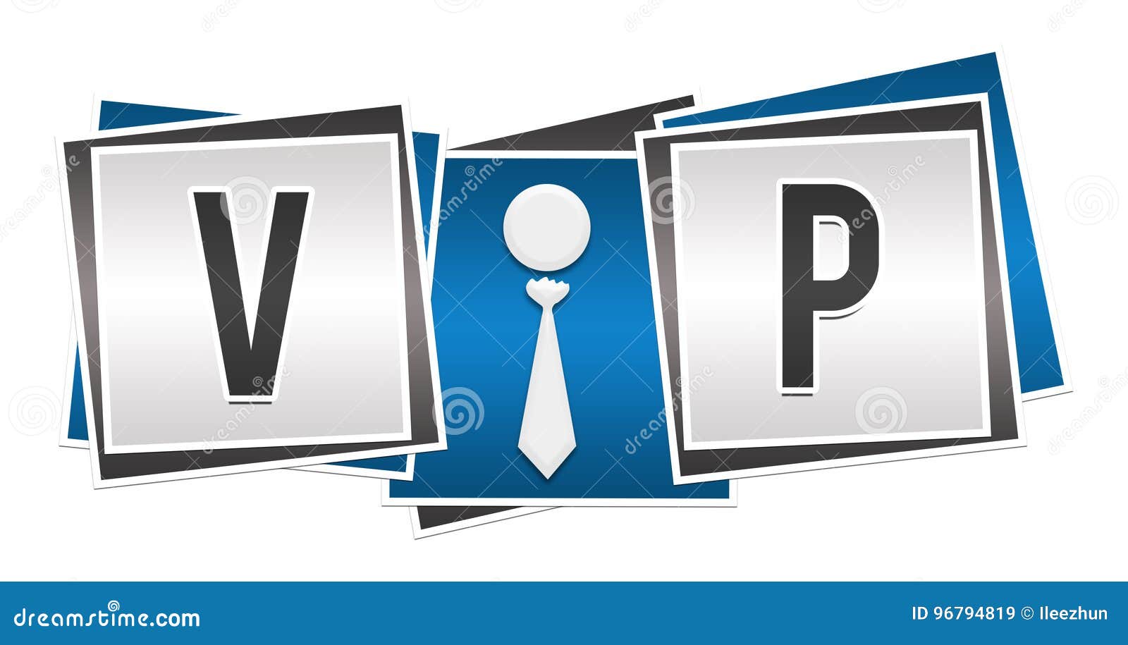 VIP Blue Grey Blocks stock illustration. Illustration of join - 96794819