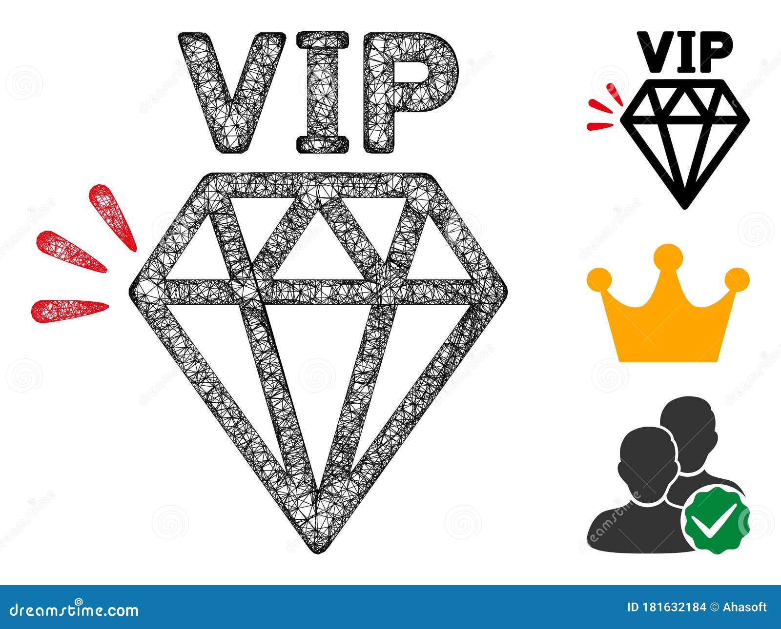 VIP Brand Polygonal Web Vector Mesh Illustration Stock Illustration ...