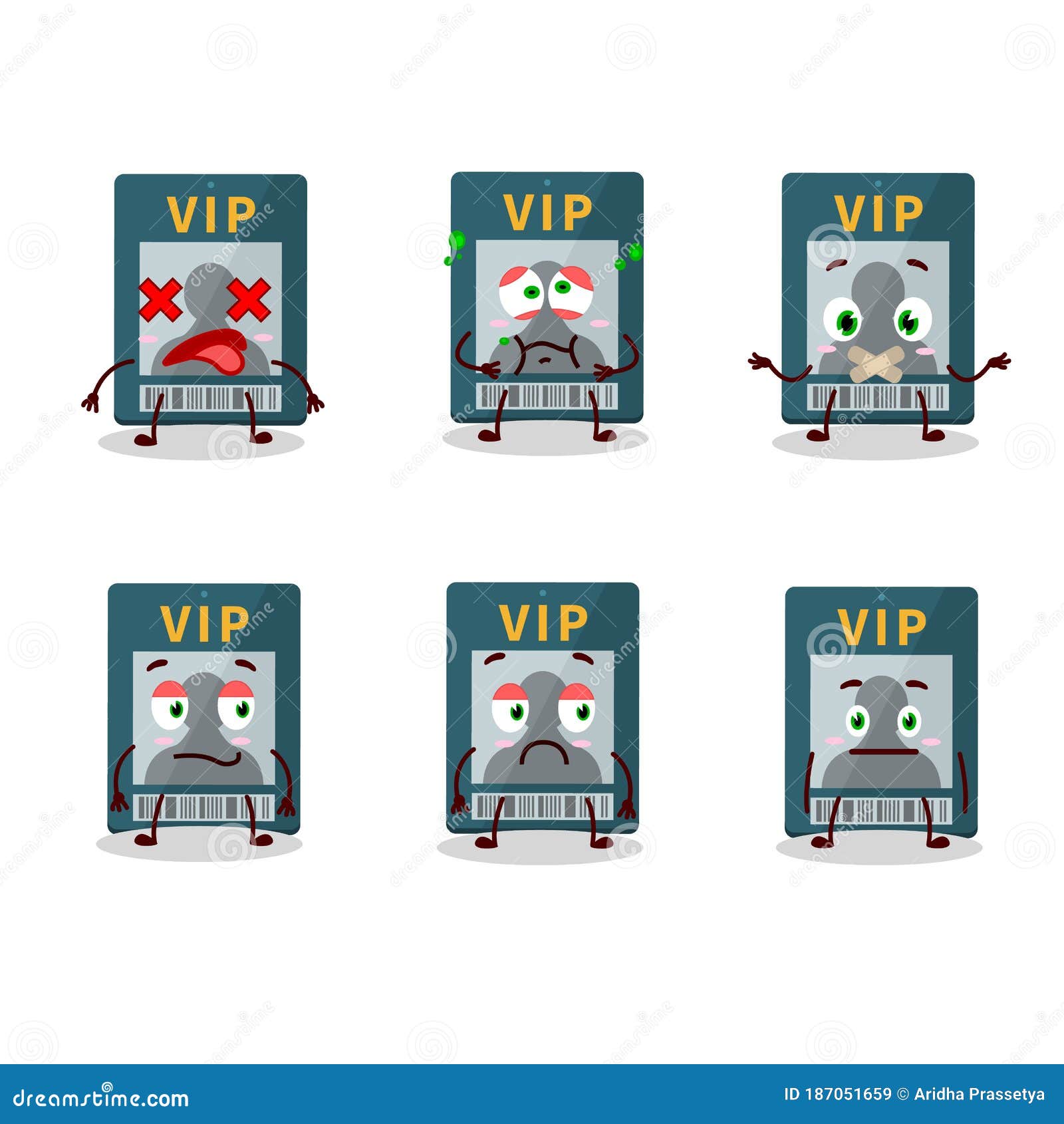 Vip Card Cartoon Character with Nope Expression Stock Vector ...