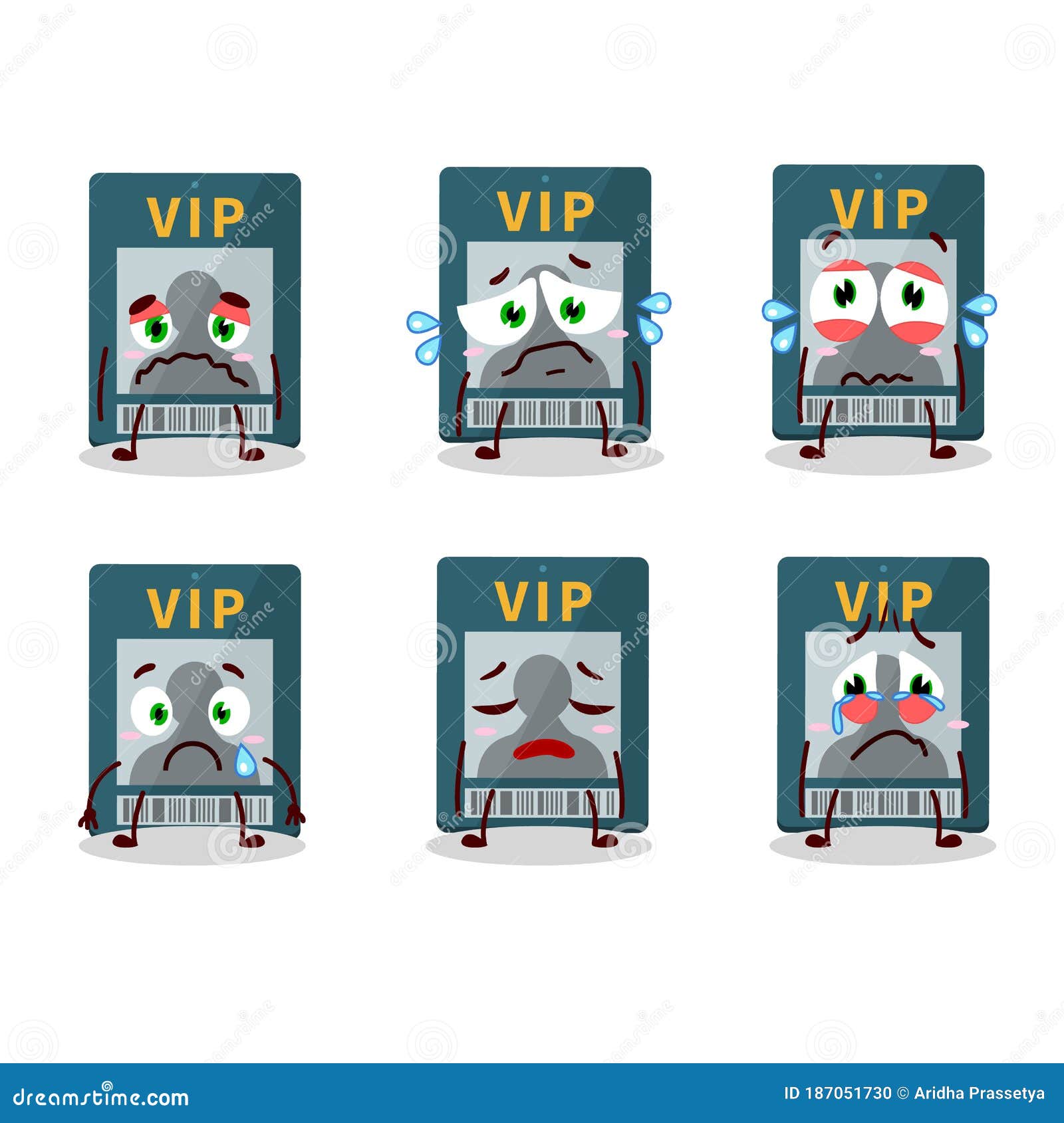 Vip Card Cartoon Character with Sad Expression Stock Vector ...