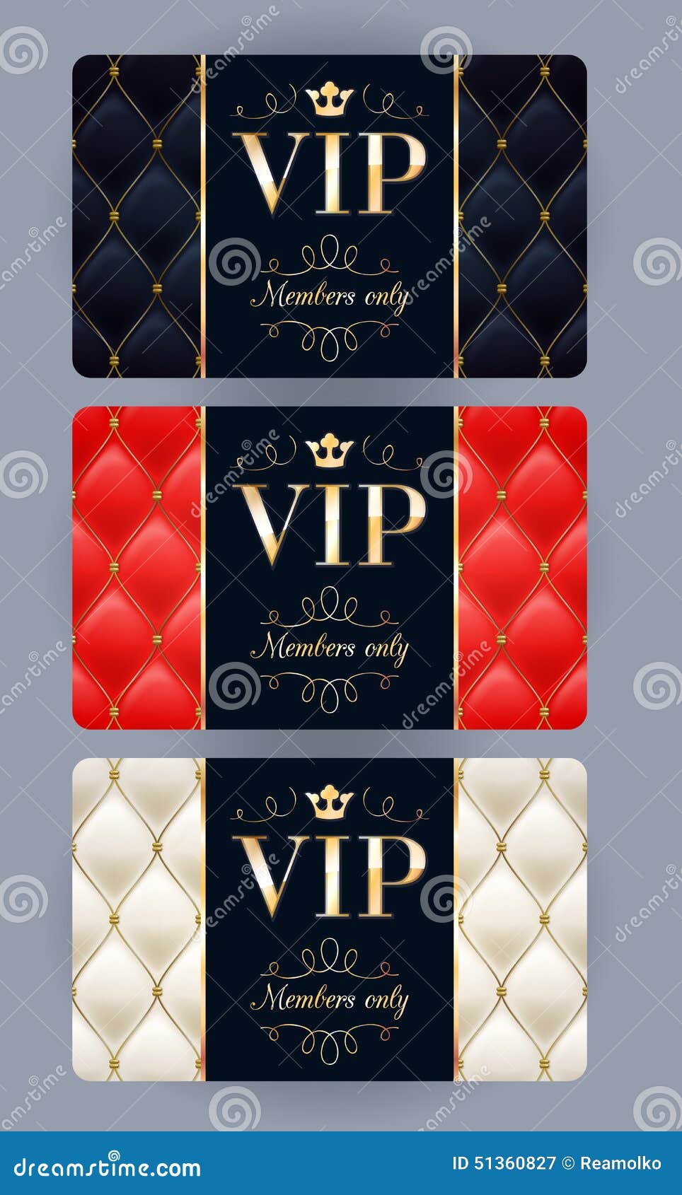 VIP Cards with Abstract Quilted Background. Stock Vector - Illustration ...