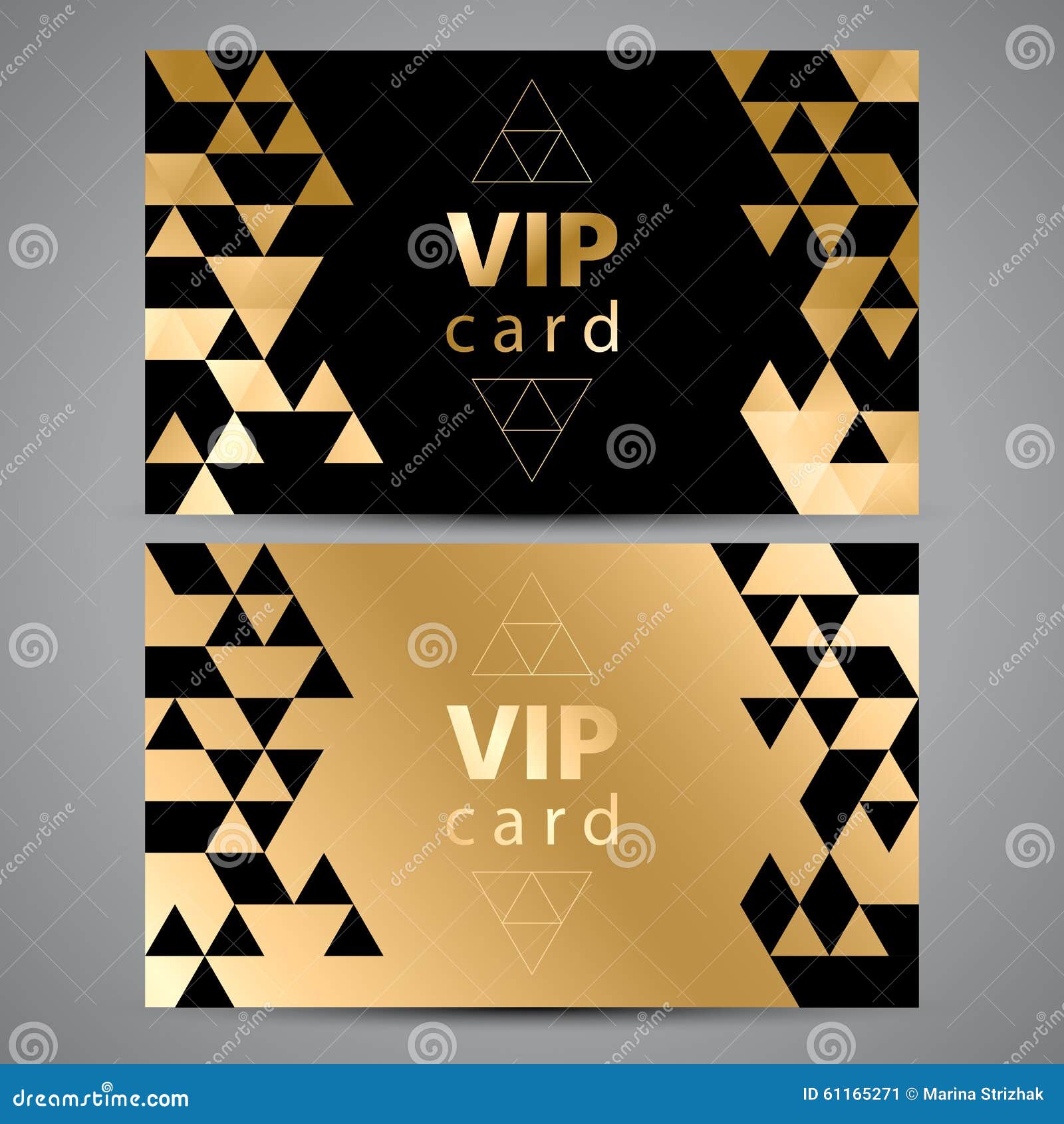 VIP Cards. Black and Golden Design. Triangle Stock Vector ...