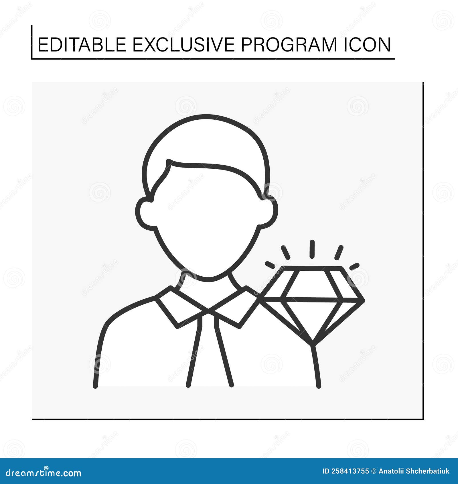 VIP client line icon stock vector. Illustration of person - 258413755