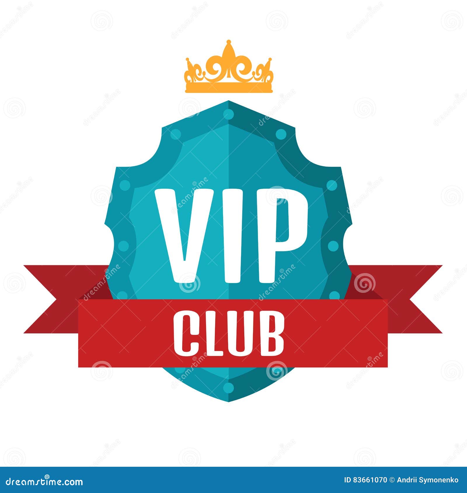 VIP Club Logo in Flat Style. Vector Illustration Stock Vector ...