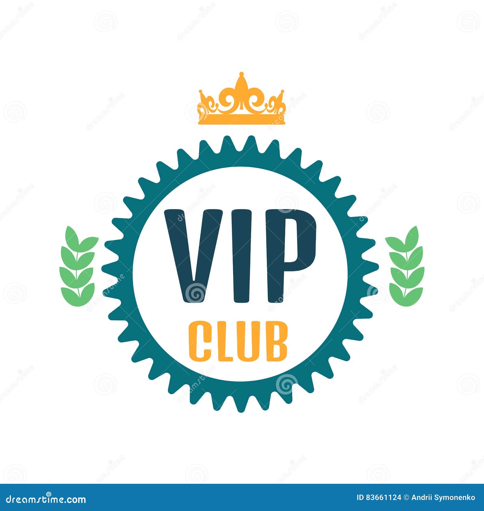 VIP Club Logo in Flat Style. Vector Illustration Stock Vector ...