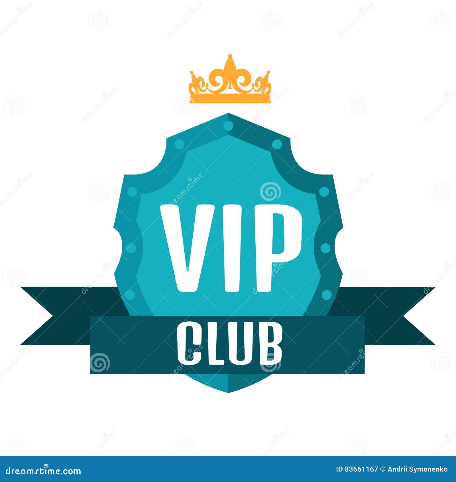 VIP Club Logo in Flat Style. Vector Illustration Stock Vector ...