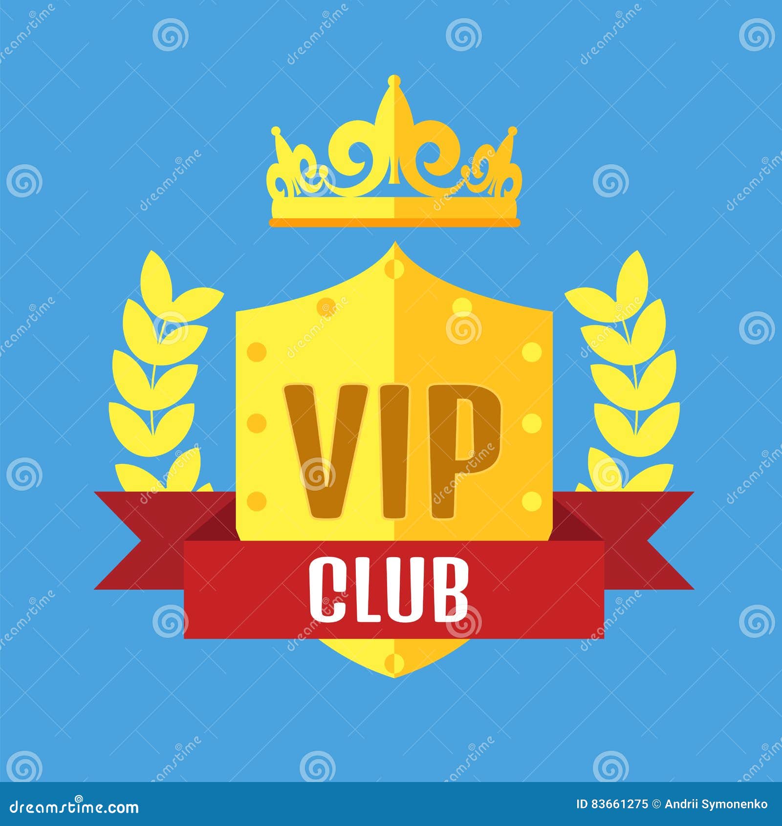 VIP Club Logo in Flat Style. Vector Illustration Stock Vector ...