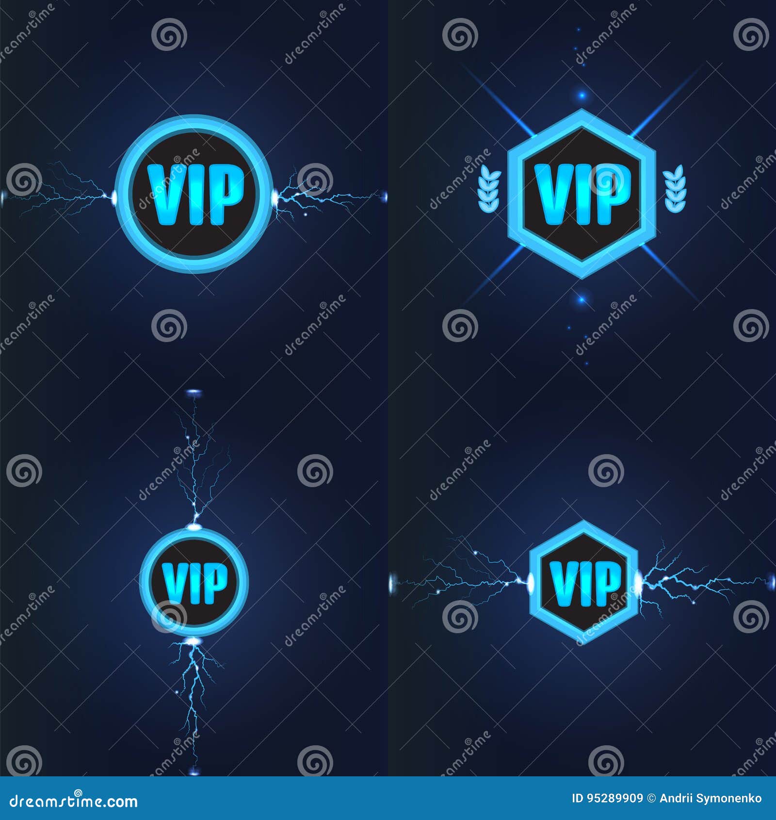 VIP Club Logos Set. Vector Illustration Stock Vector - Illustration of ...