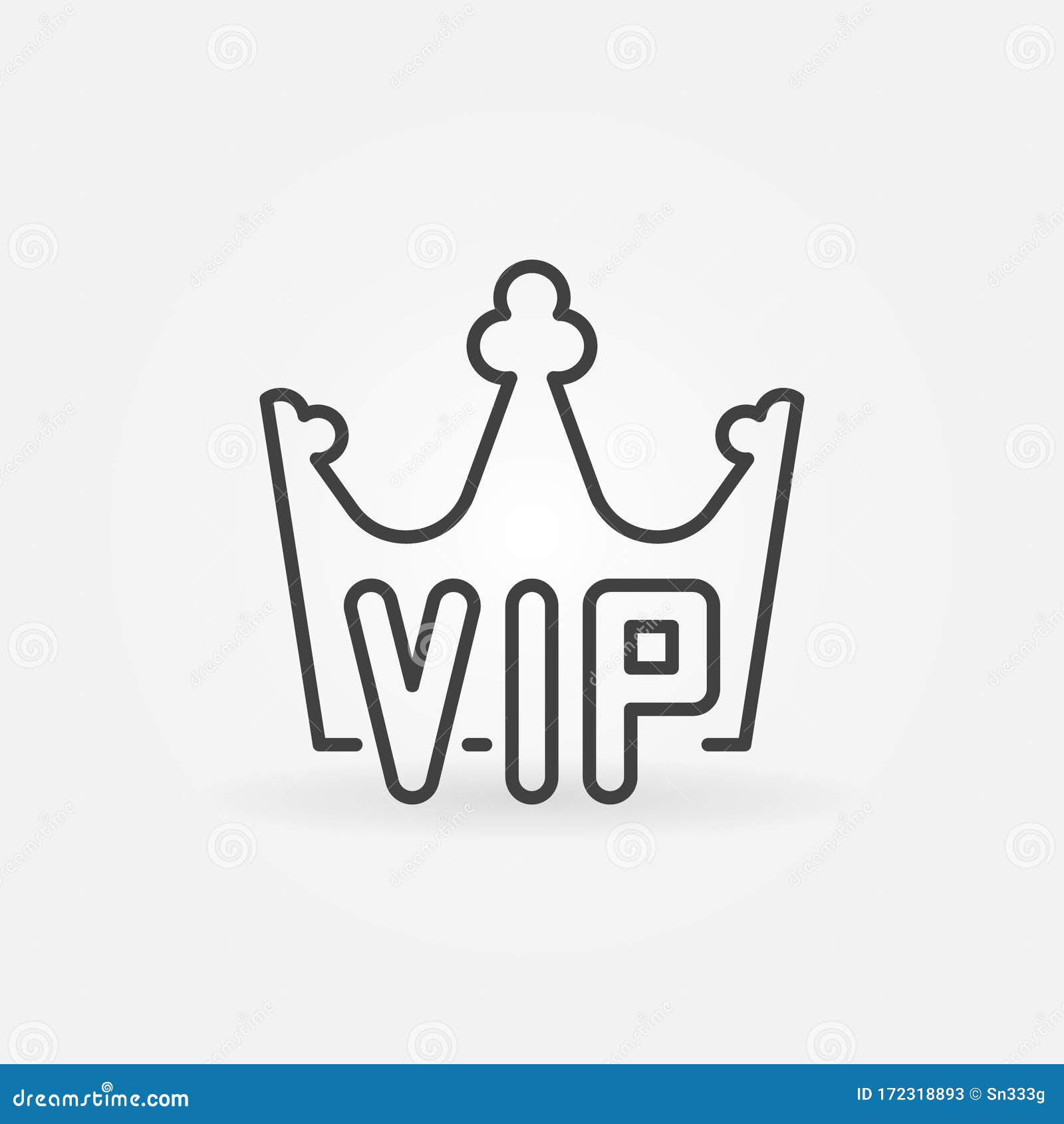 VIP Crown Linear Vector Icon or Logo Stock Vector - Illustration of ...