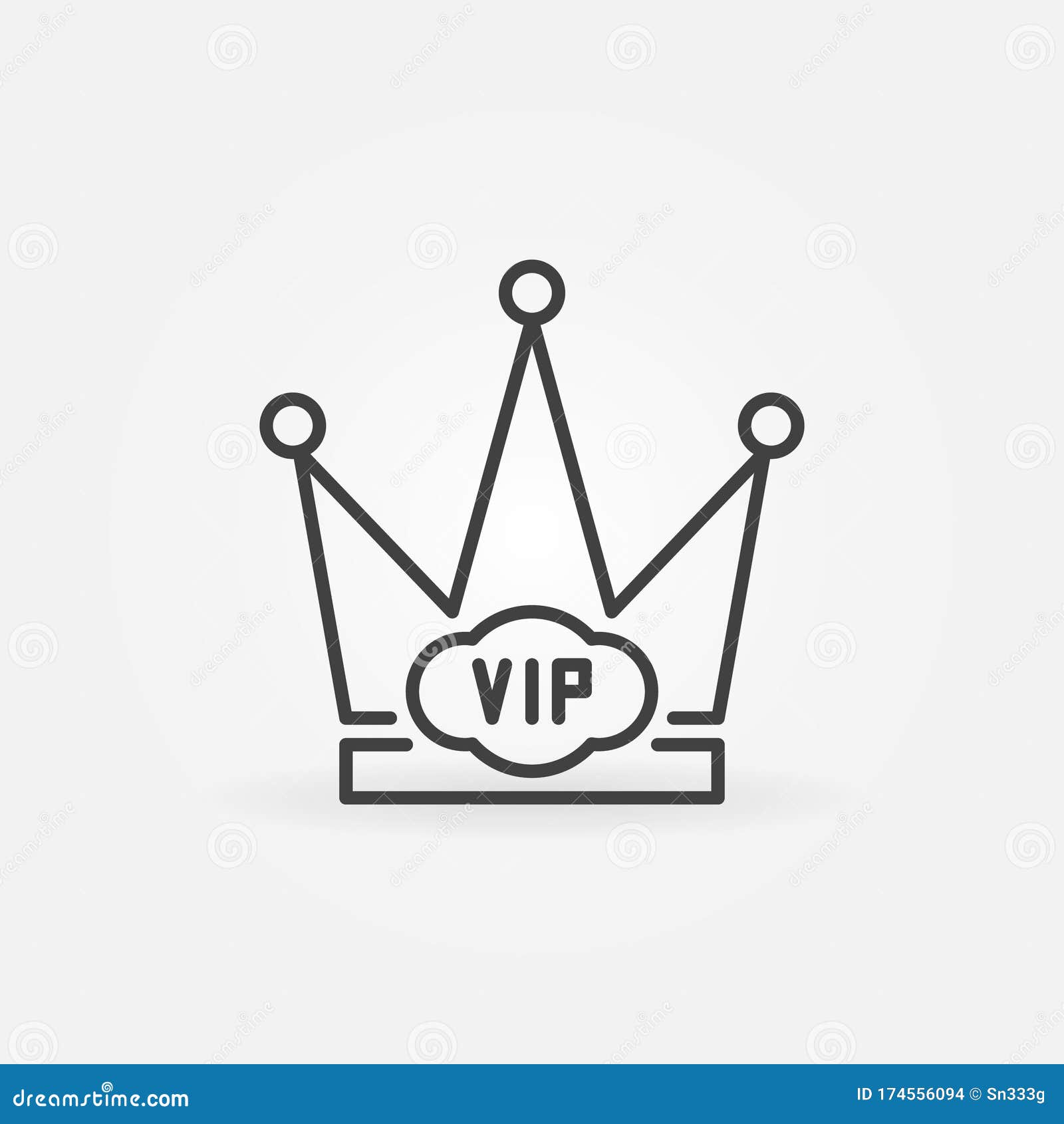 VIP Crown Vector Minimal Icon in Thin Line Style Stock Vector ...