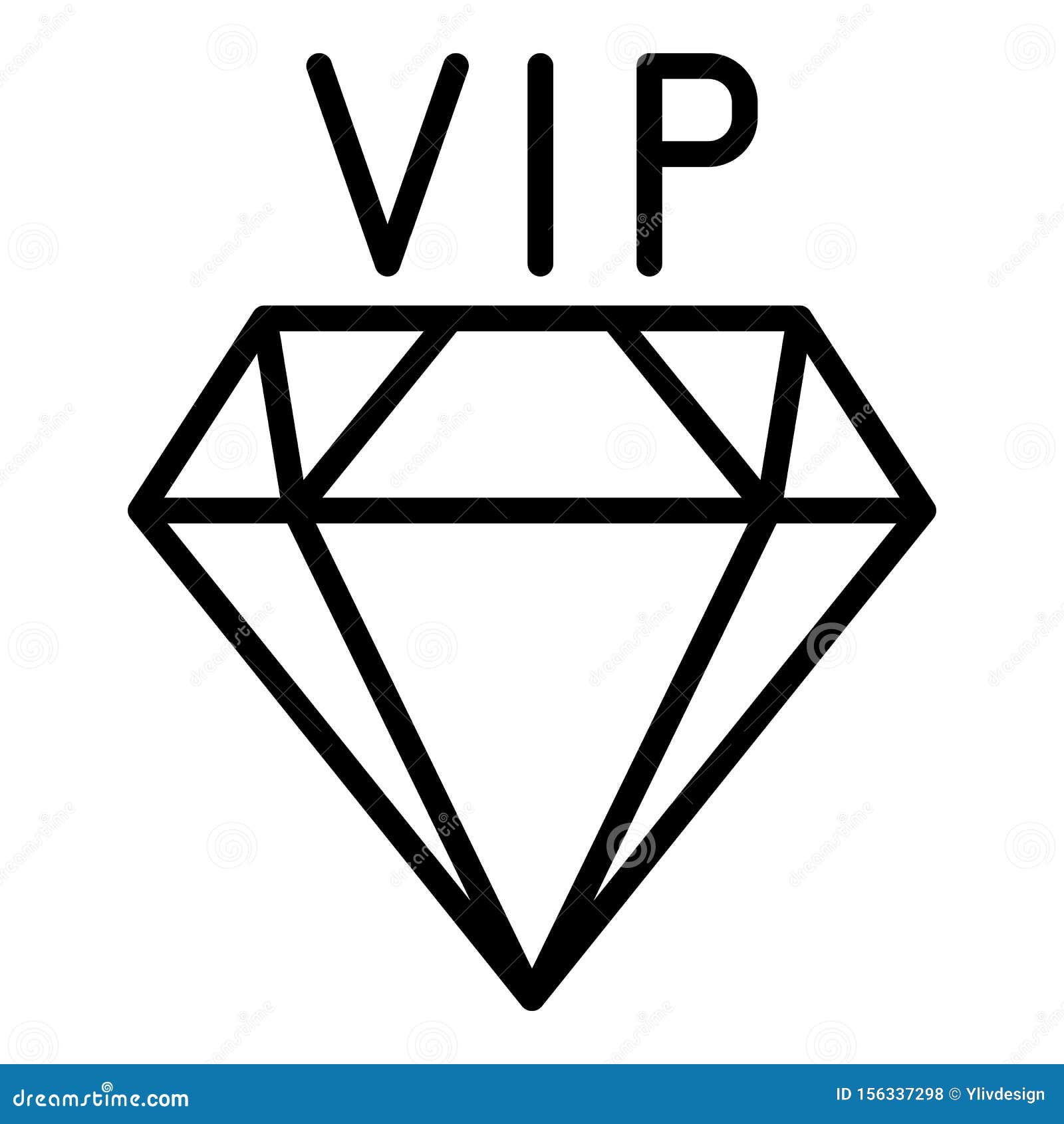 VIP Diamond Icon, Outline Style Stock Vector - Illustration of access ...