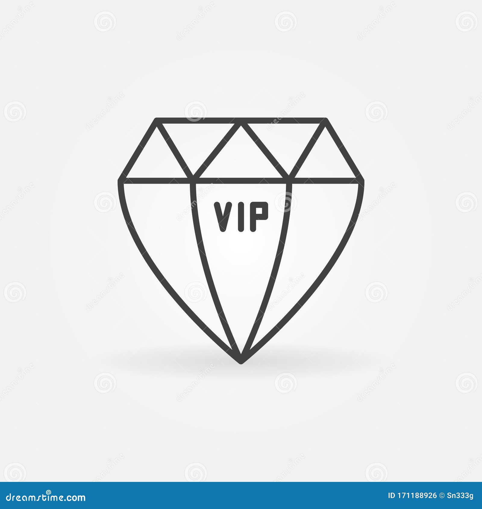 VIP Diamond Vector Icon in Thin Line Style Stock Vector - Illustration ...