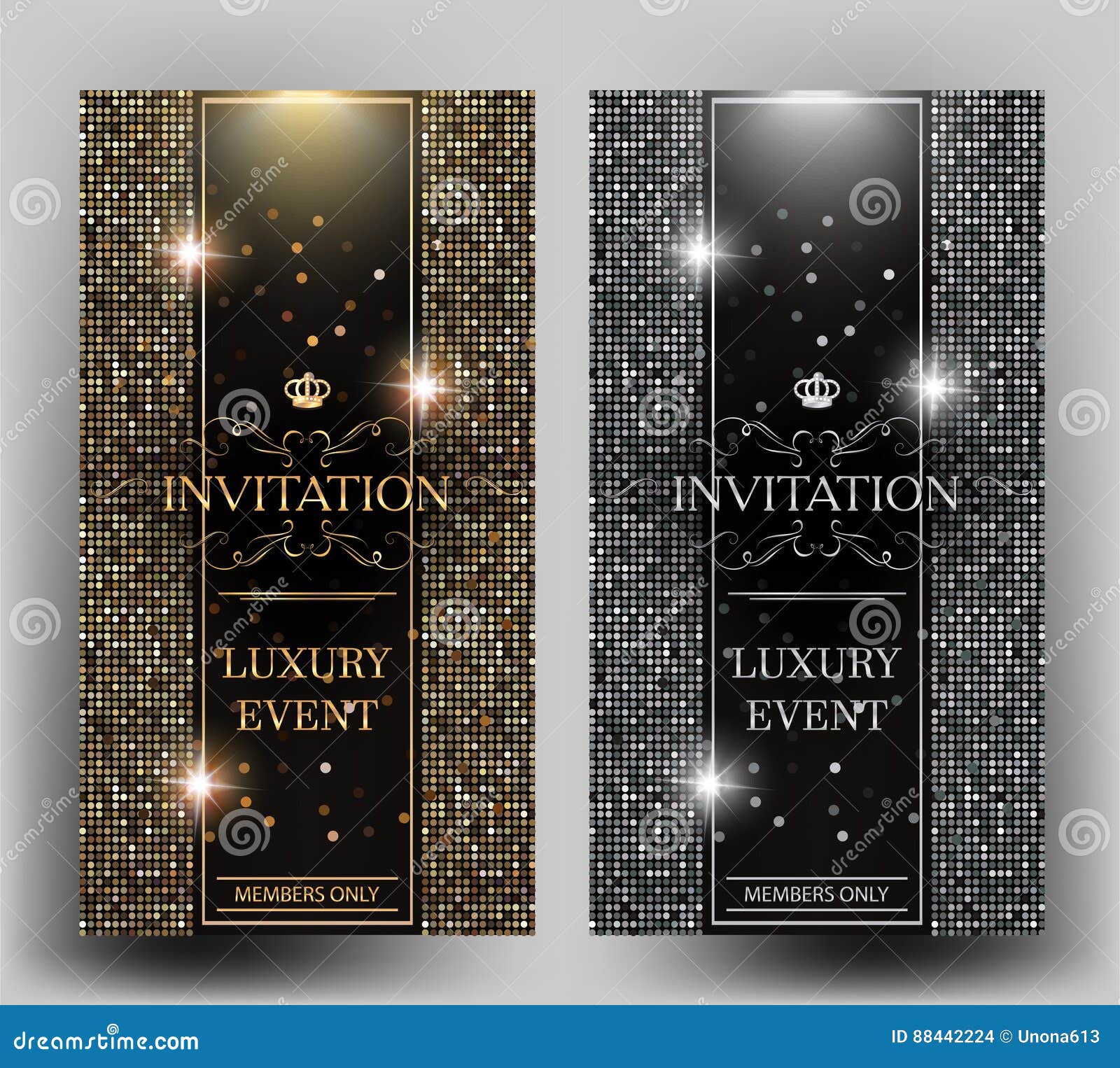 VIP Elegant Invitation Cards with Gold and Silver Design Elements ...