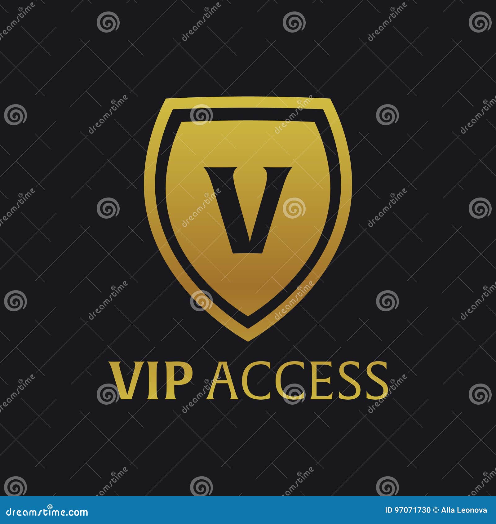 Vip Emblem with Shield. Luxury Vector Illustration. Stock Illustration ...