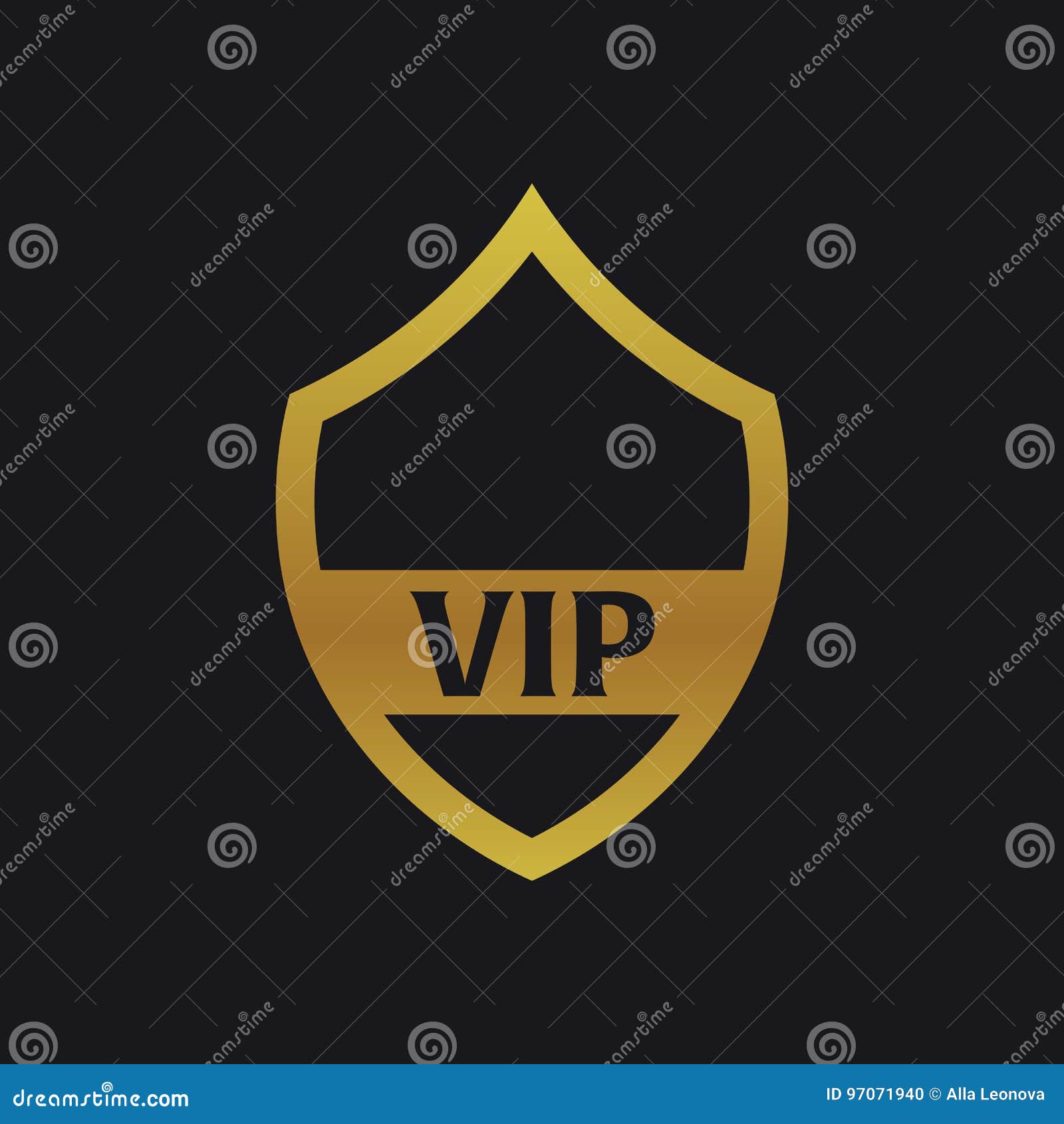 Vip Emblem with Shield. Luxury Vector Illustration. Stock Illustration ...