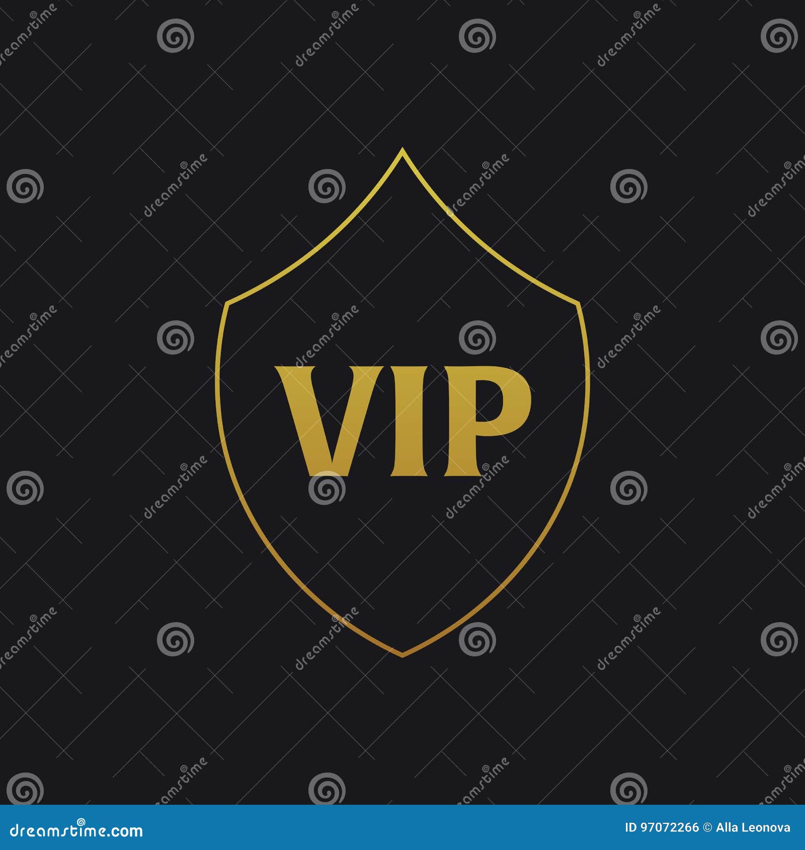 Vip Emblem with Shield. Luxury Vector Illustration. Stock Illustration ...