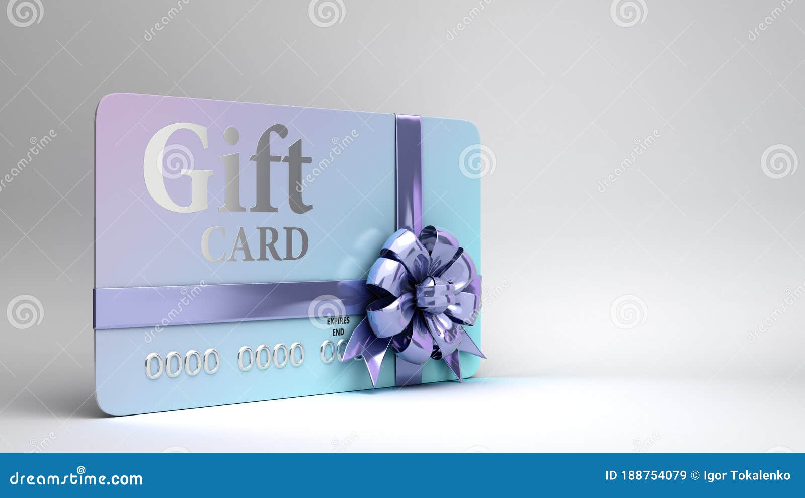 VIP Gift Card with Bow 3d Render on a Grey Gradient Background Stock ...