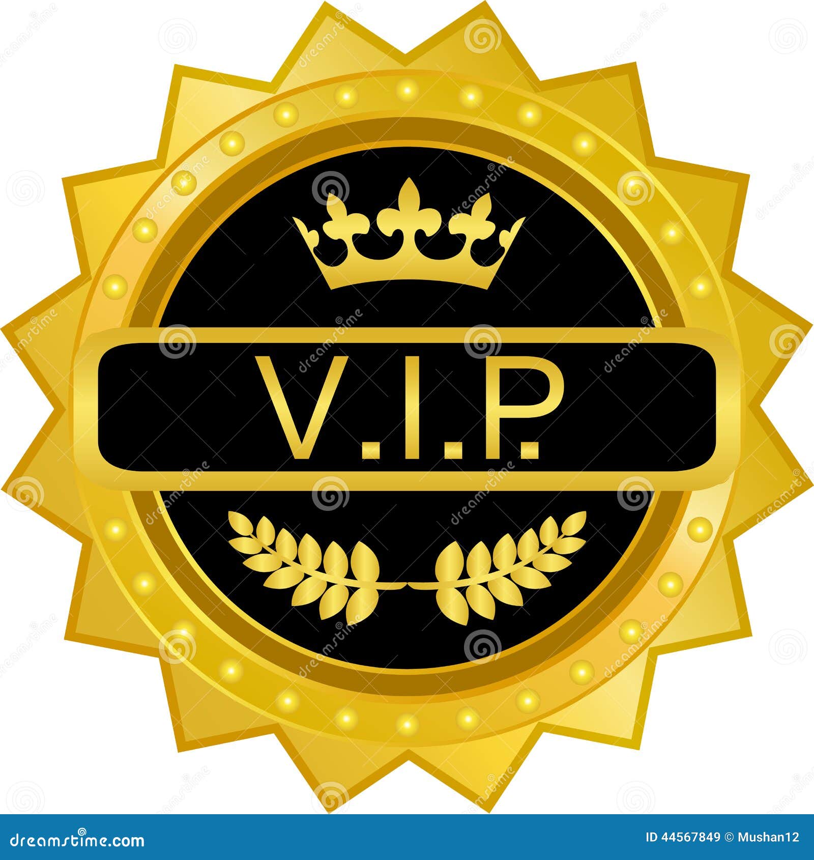 VIP Gold Badge stock vector. Illustration of adhesives - 44567849