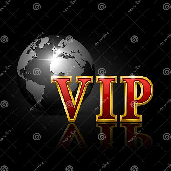 VIP Gold Letters with Globe. Stock Vector - Illustration of millionaire ...