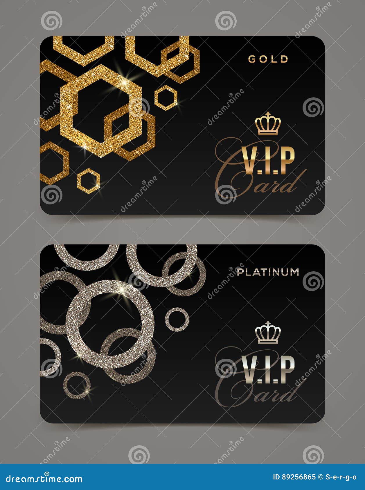 VIP Golden and Platinum Card Stock Vector - Illustration of premium ...