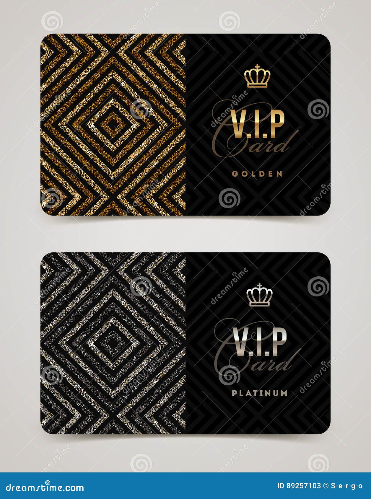 VIP Golden and Platinum Card Template Stock Vector - Illustration of ...