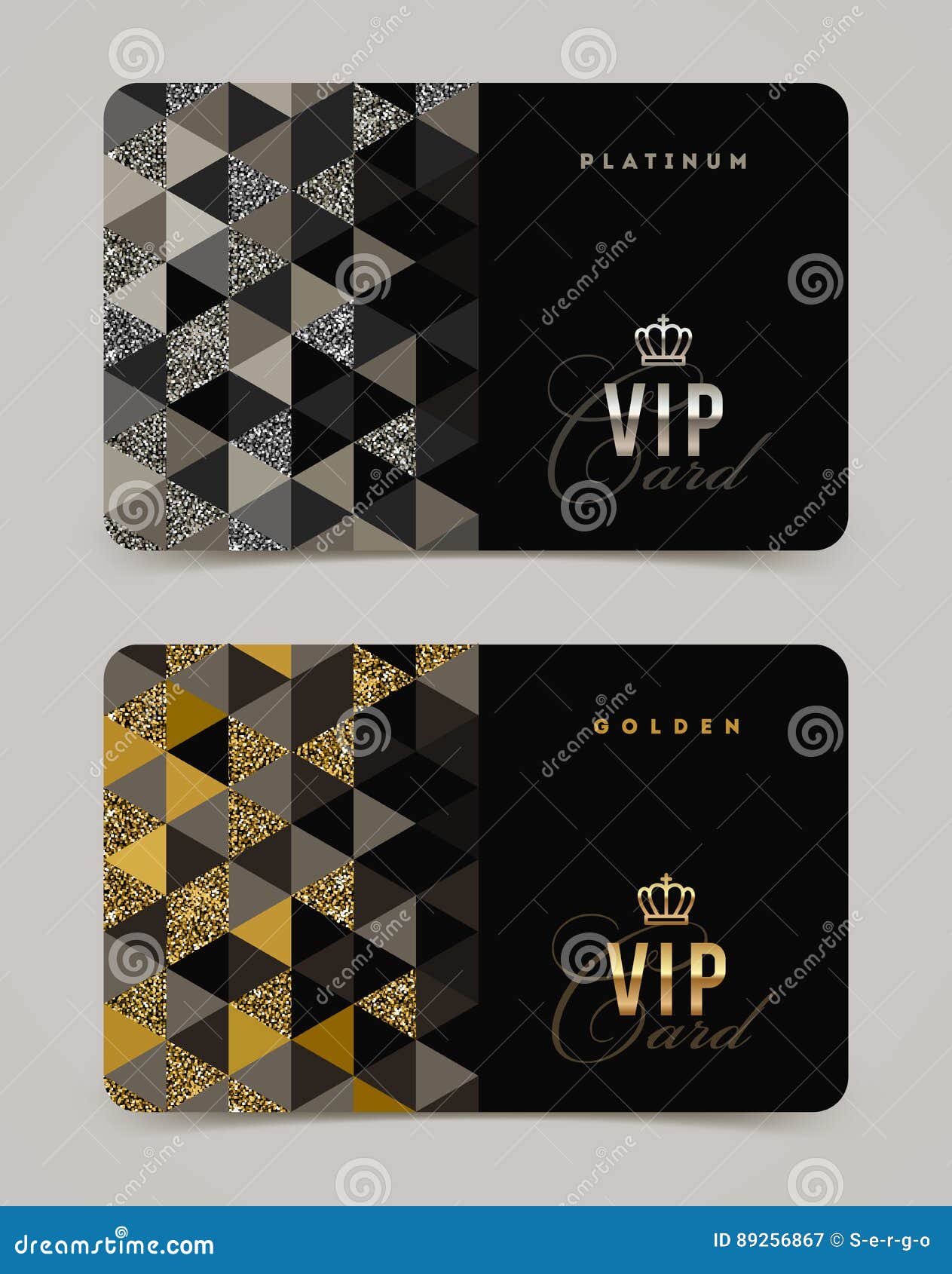 VIP Golden and Platinum Cards Stock Vector - Illustration of golden ...