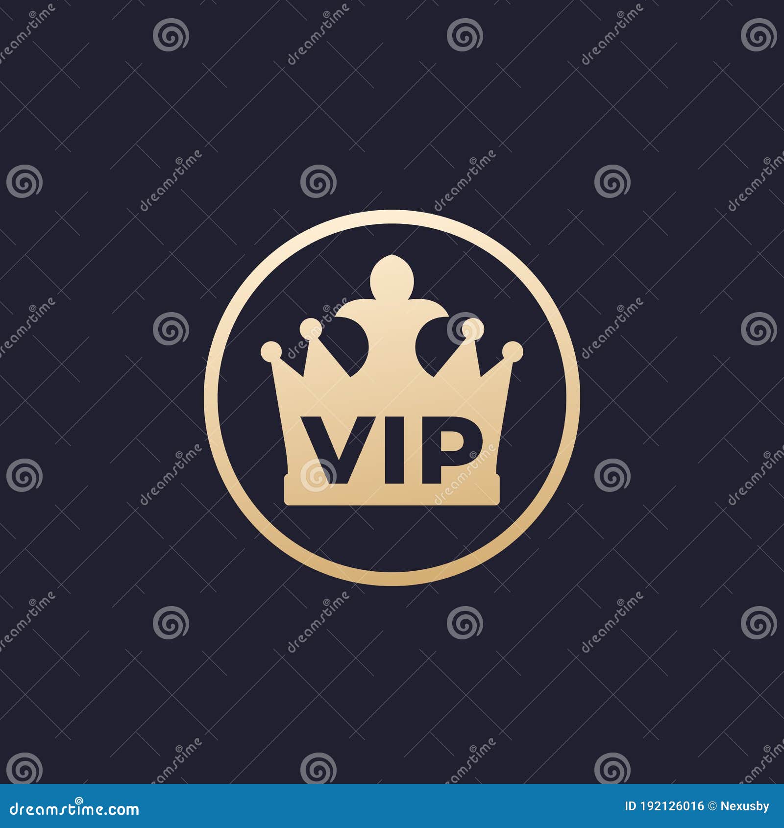 VIP Icon with Crown, Vector Design Stock Vector - Illustration of royal ...