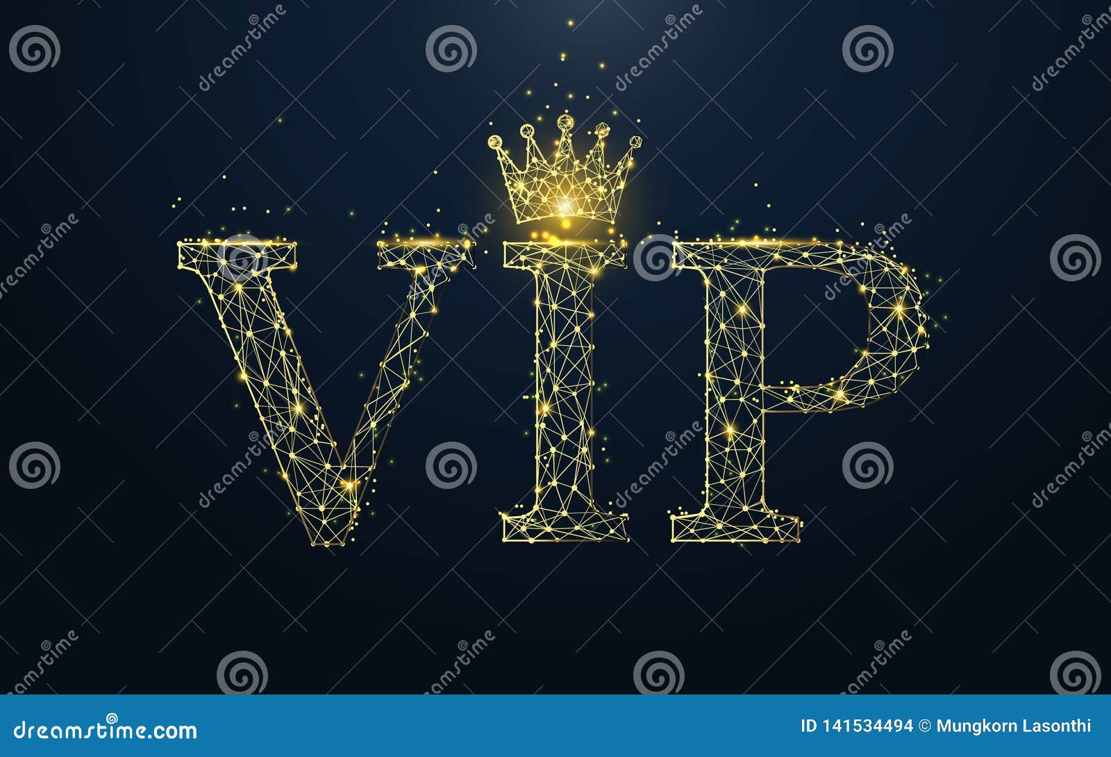 VIP Icon from Lines, Triangles and Particle Style Design Stock Vector ...