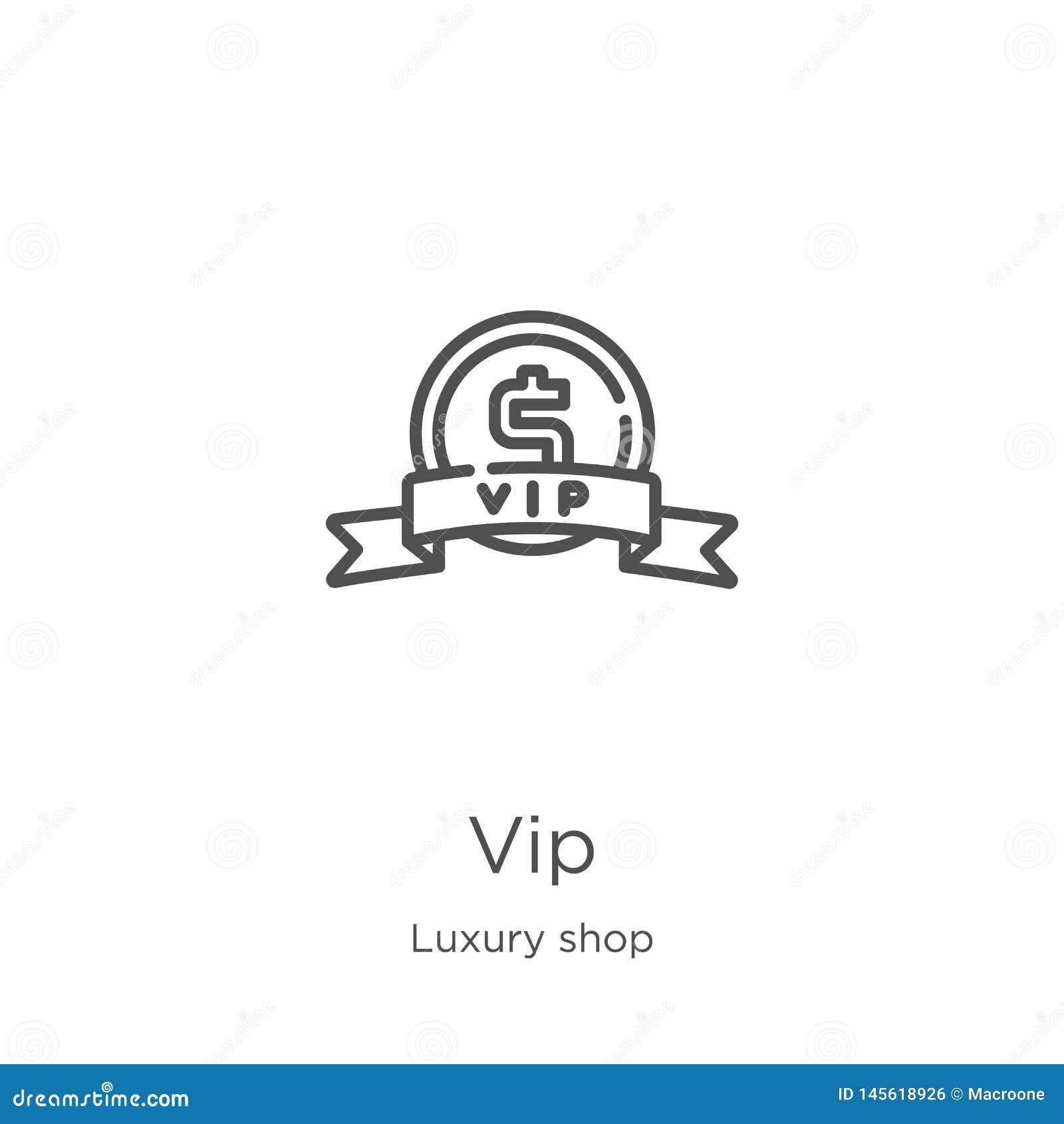 Vip Icon Vector from Luxury Shop Collection. Thin Line Vip Outline Icon ...