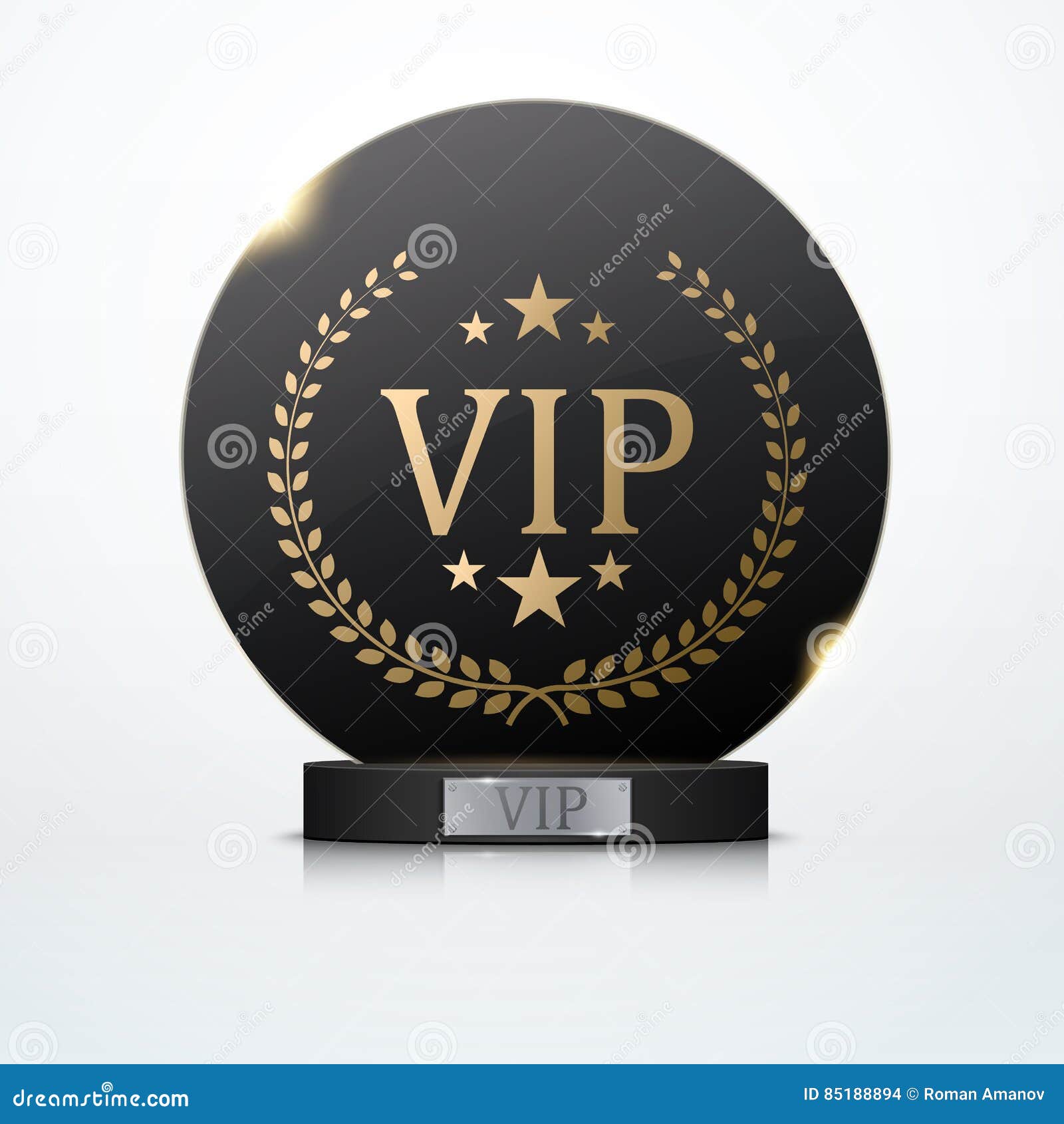 Vip Invitation with Black Award Trophy, Vector Stock Vector ...