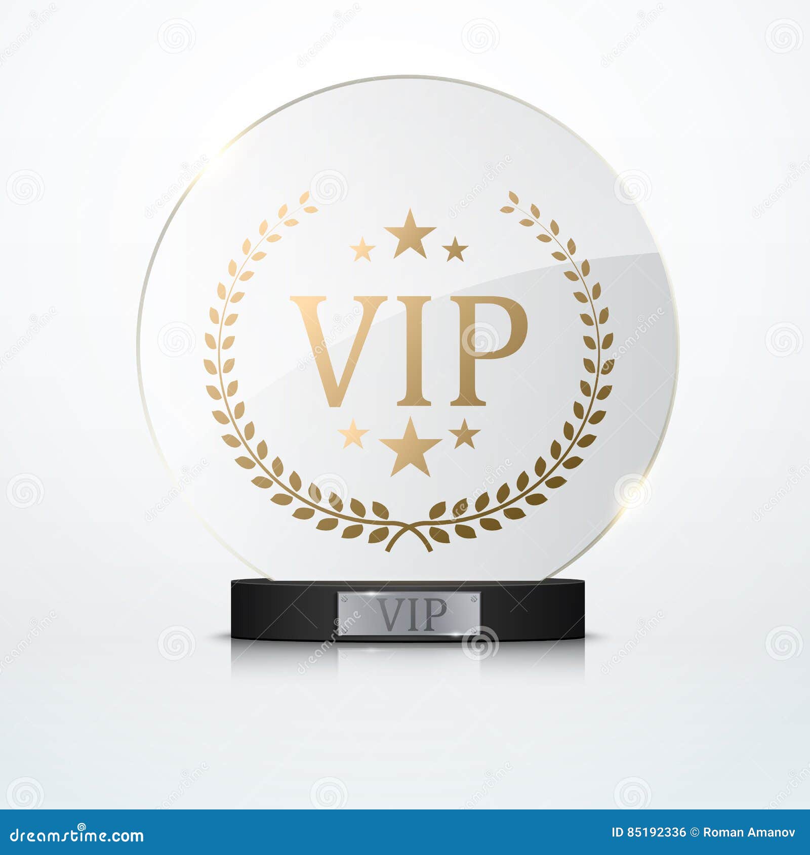 Vip Invitation With Black Award Trophy, Vector | CartoonDealer.com ...