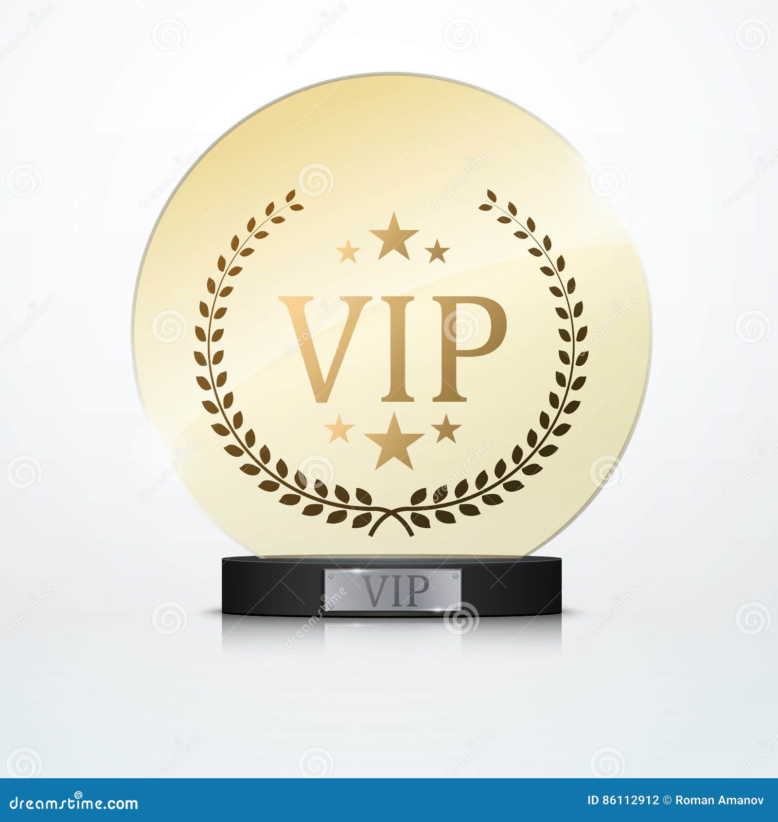 Vip Invitation with Black Award Trophy, Vector Stock Vector ...