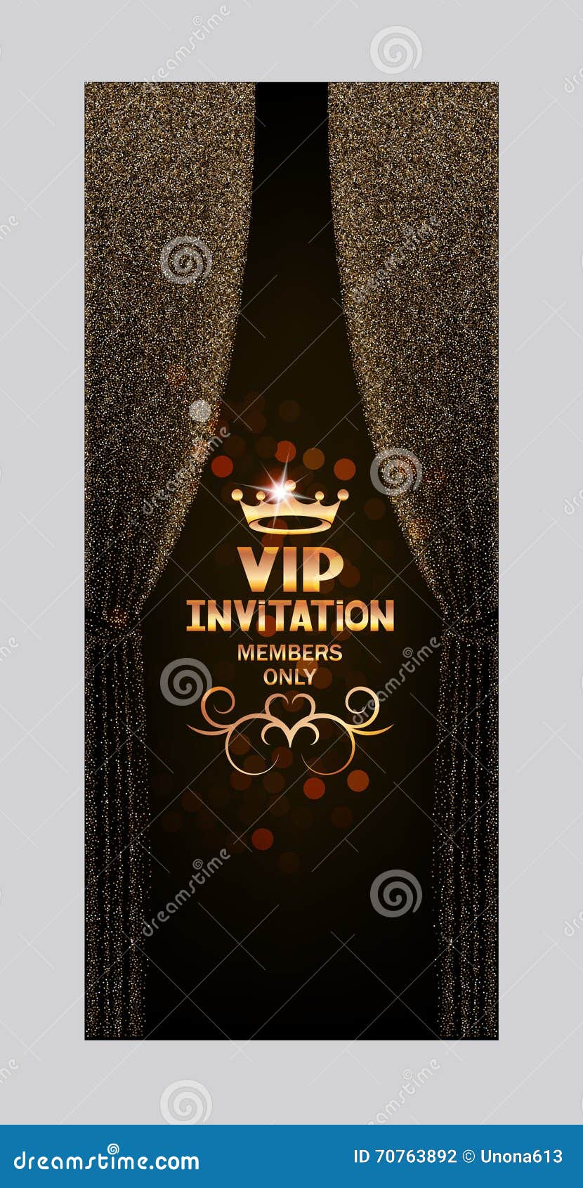 VIP Invitation Card with Abstract Sparkling Curtains Stock Vector ...