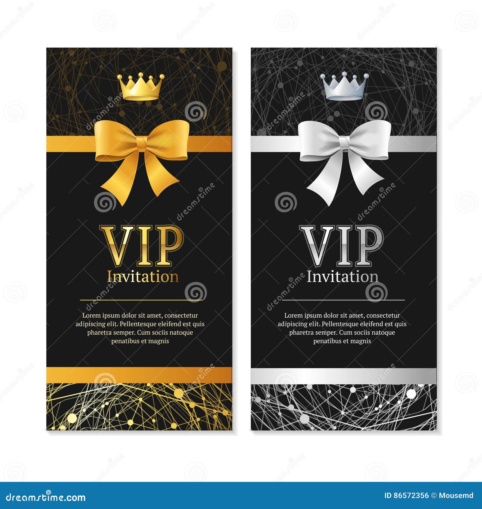 Vip Invitation and Card Set. Vector Stock Vector - Illustration of ...