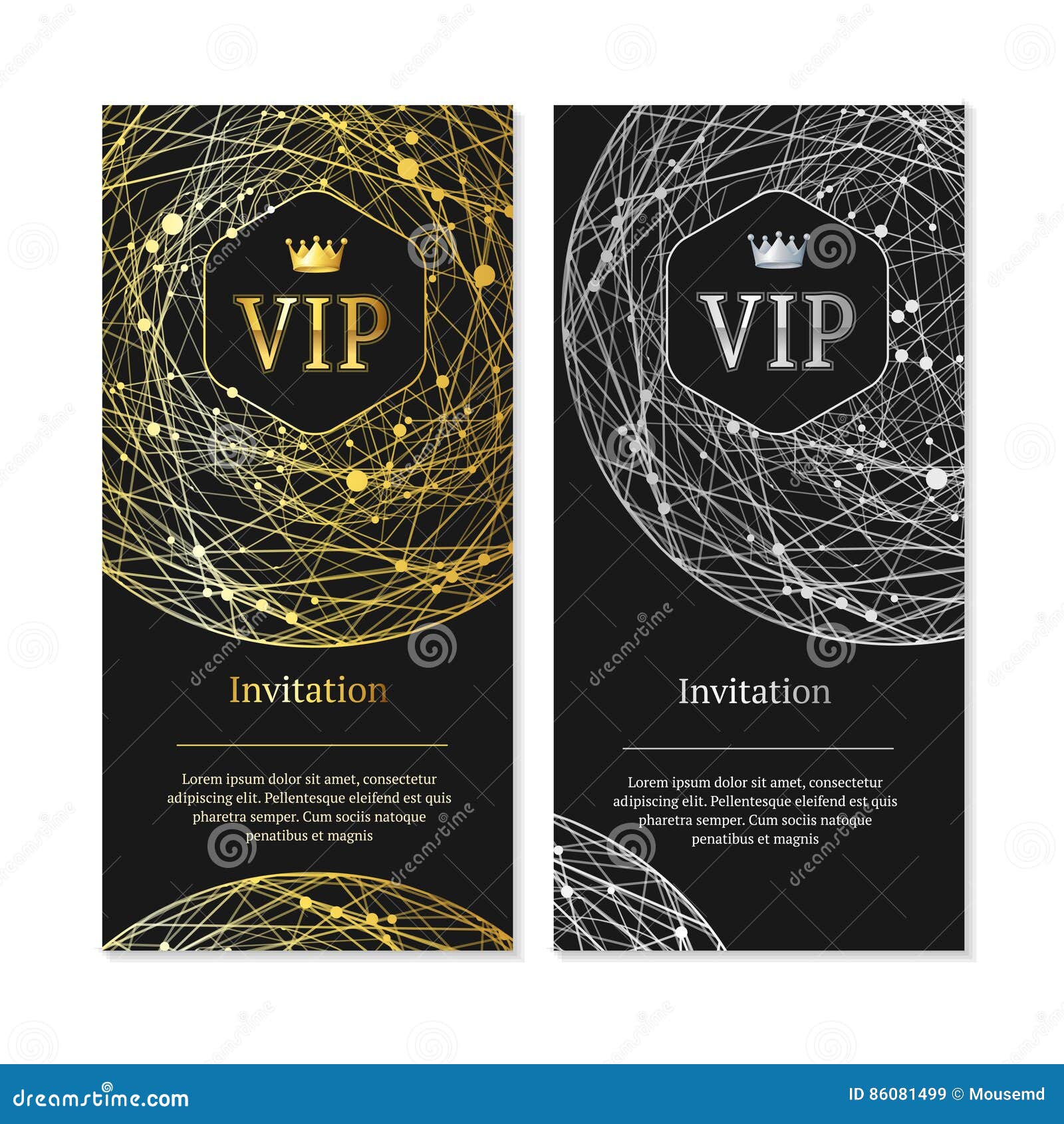 Vip Invitation and Card Set. Vector Stock Vector - Illustration of ...