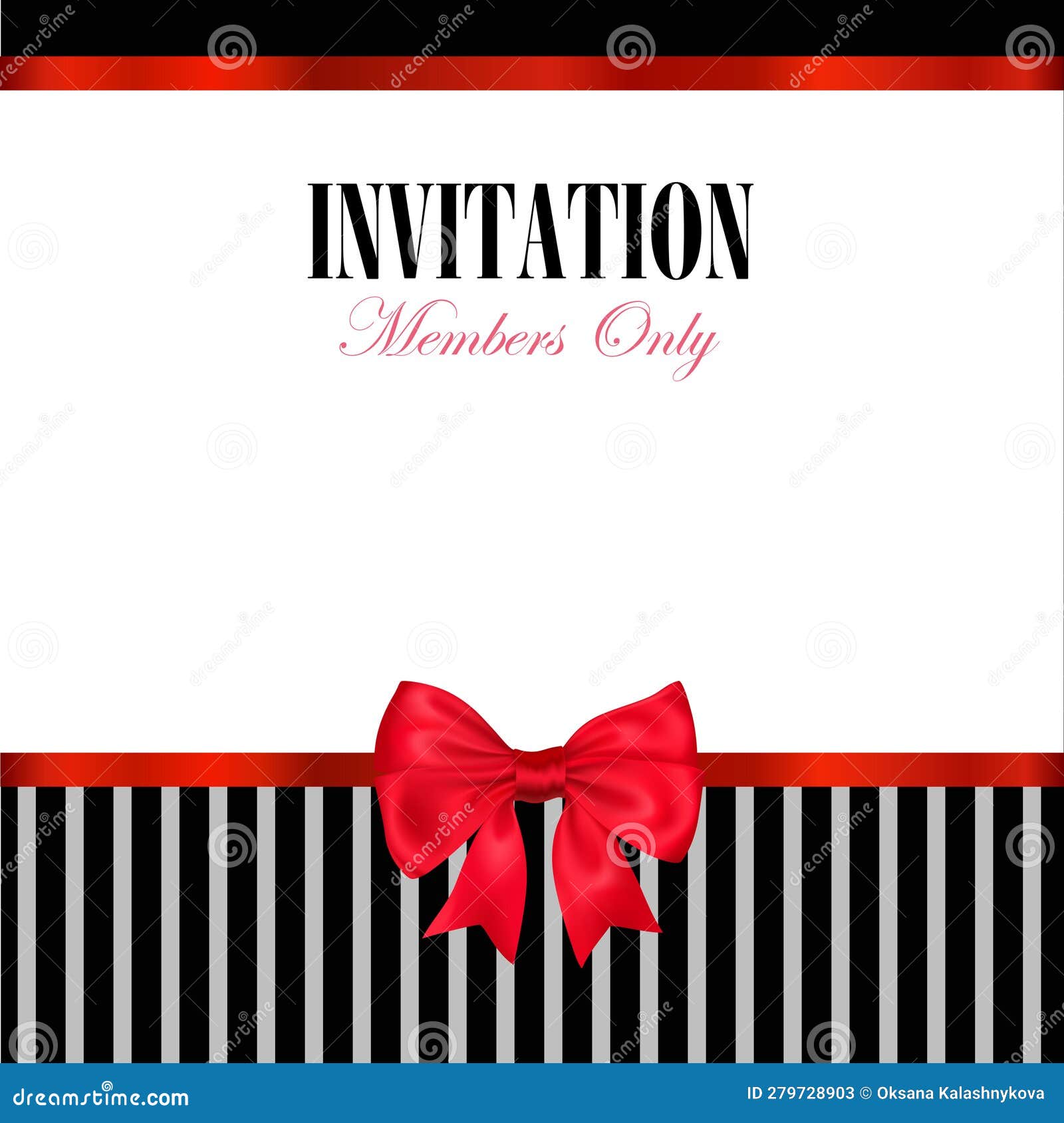 VIP Invitation with a Red Bow and Red Elements Stock Vector ...