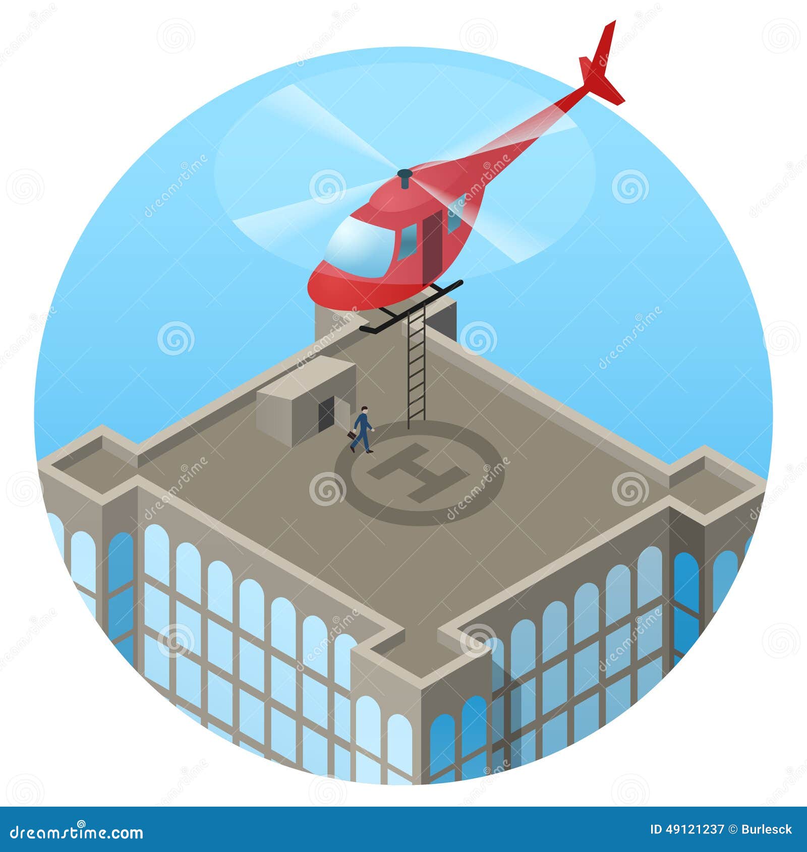 VIP, Landing in Helicopter on Skyscraper Roof Stock Vector ...