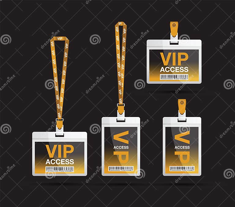 Vip lanyard stock vector. Illustration of card, company - 76520663