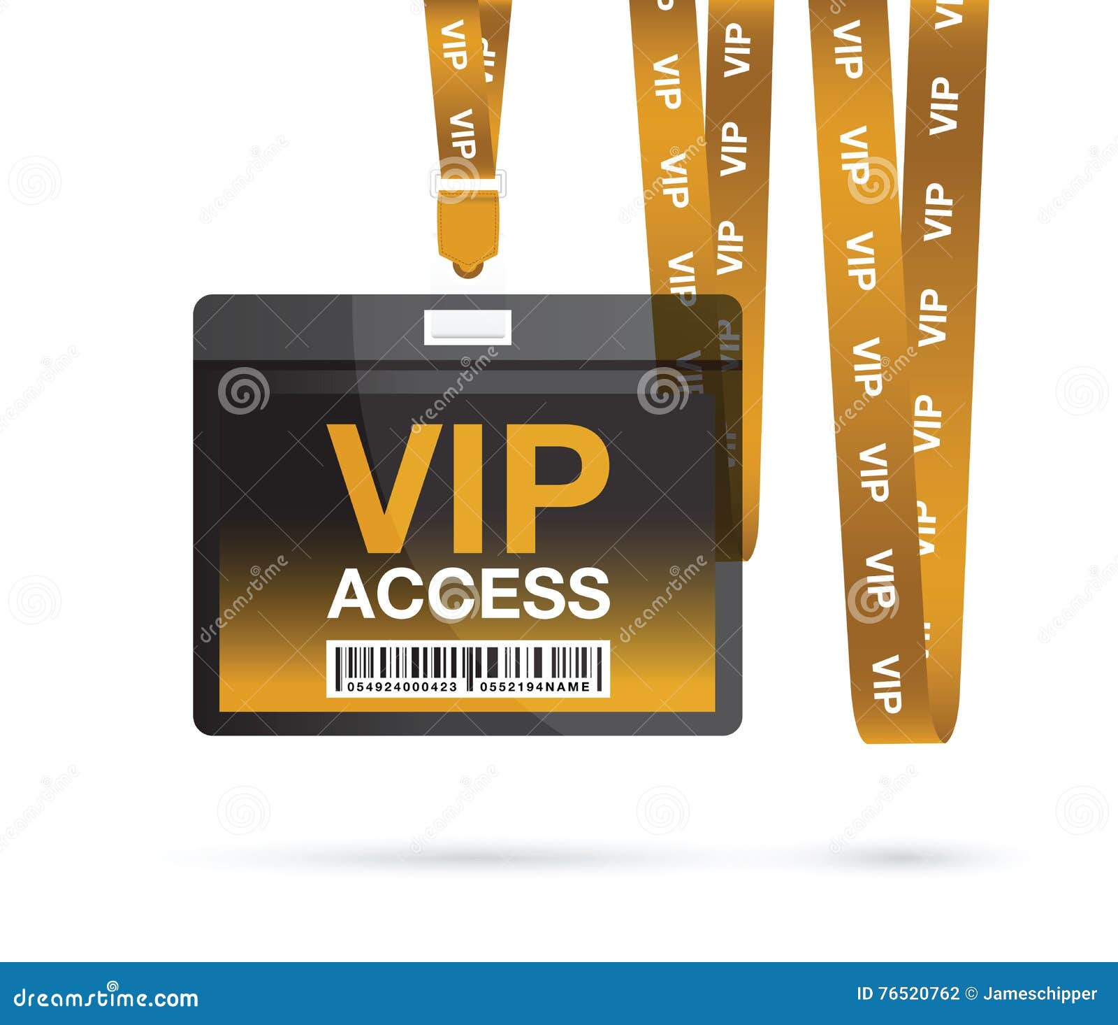 Vip lanyard stock vector. Illustration of company, backstage - 76520762