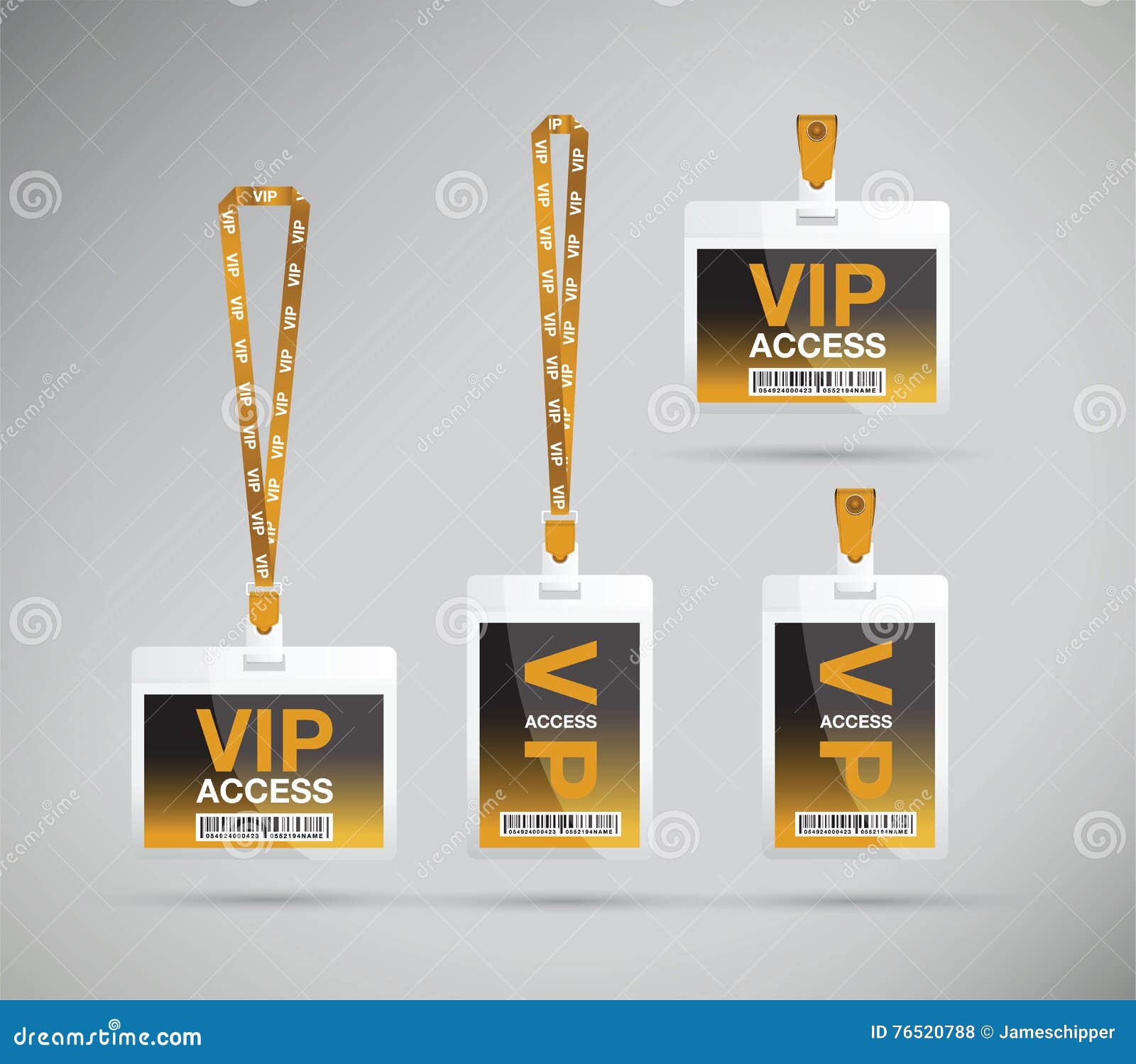 Vip lanyard stock vector. Illustration of gold, branding - 76520788