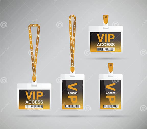 Vip lanyard stock vector. Illustration of gold, branding - 76520788