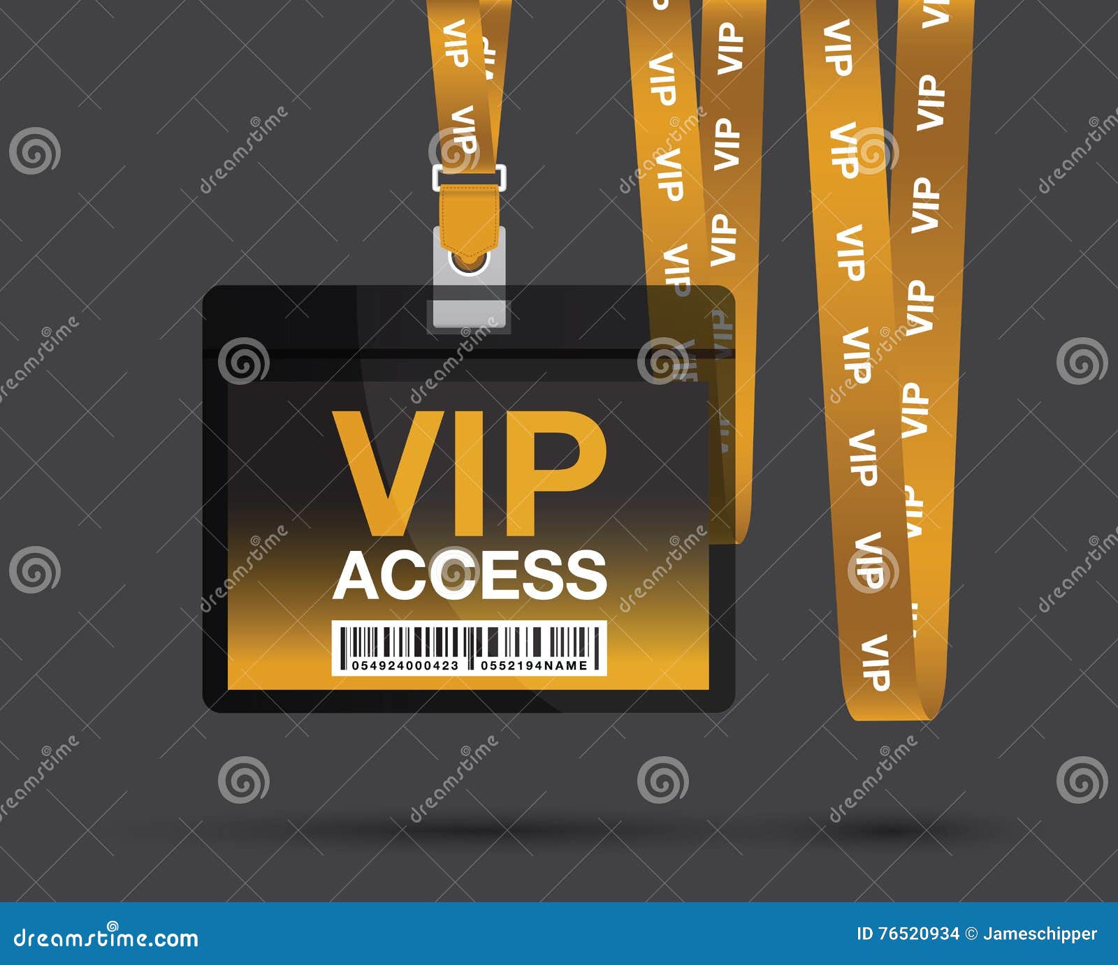 Vip lanyard stock vector. Illustration of cover, holder - 76520934