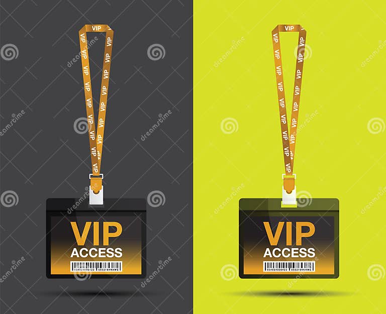 Vip lanyard stock vector. Illustration of name, card - 76520952
