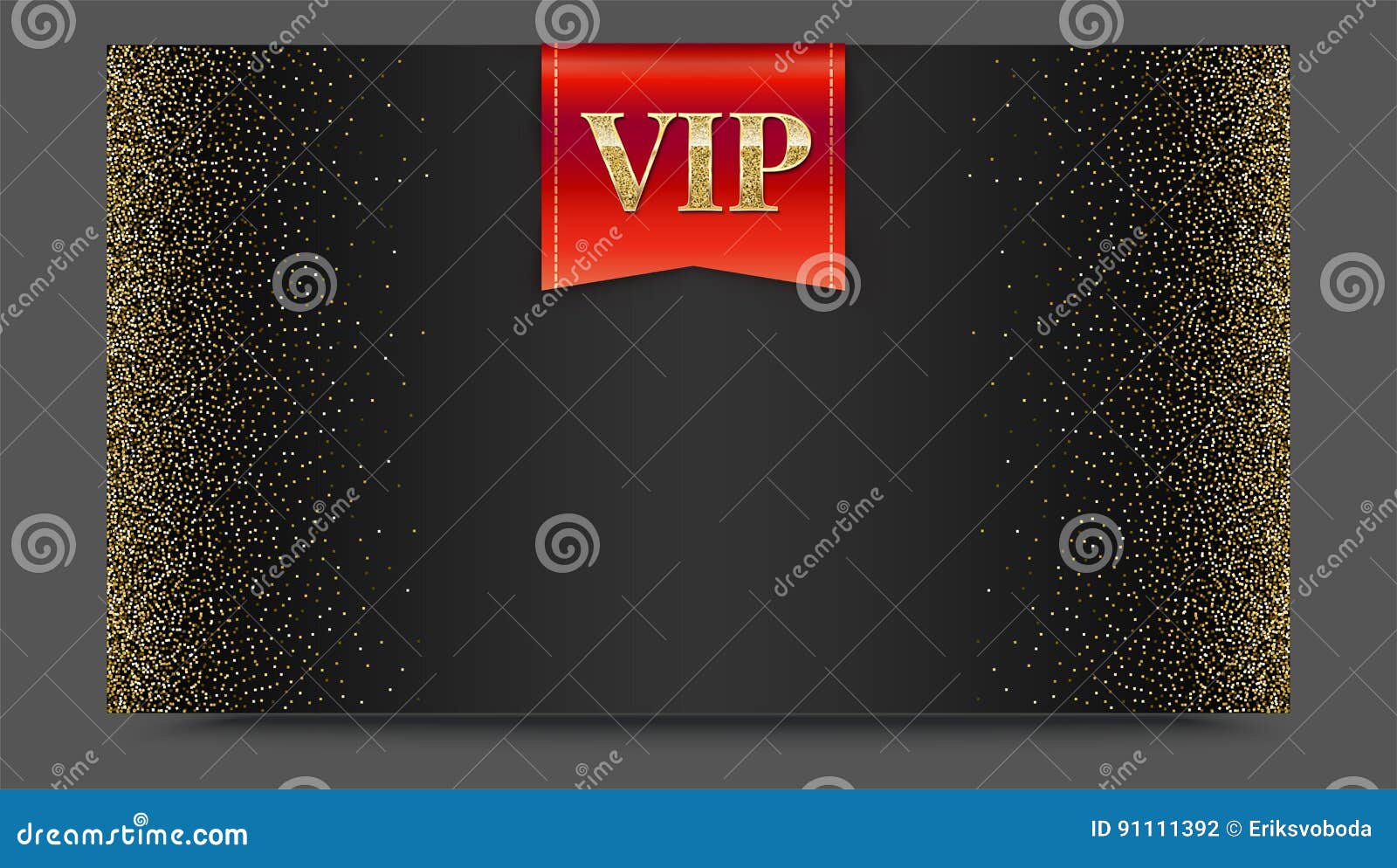 VIP or Luxury Red Flag on Black Gradient Backdrop with Golden, Shiny ...