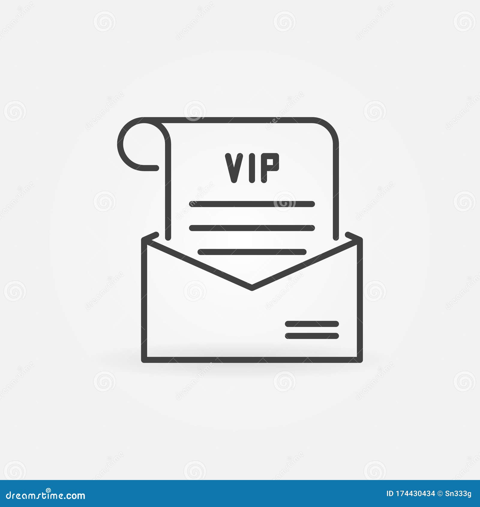 VIP Mail in Envelope Vector Concept Icon in Outline Style Stock Vector ...